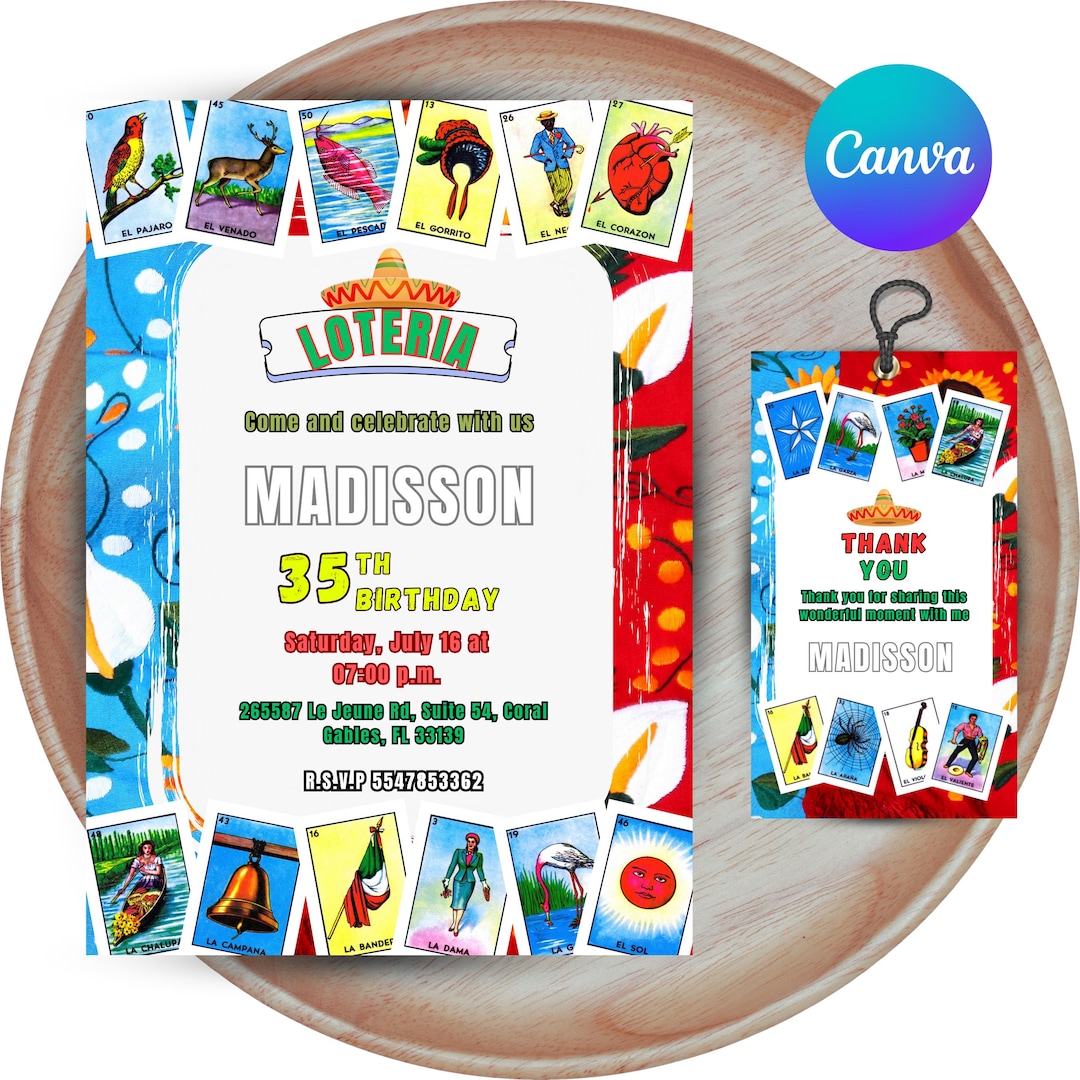 Loteria Invitation Template Loteria Invitation Customizable Loteria ...