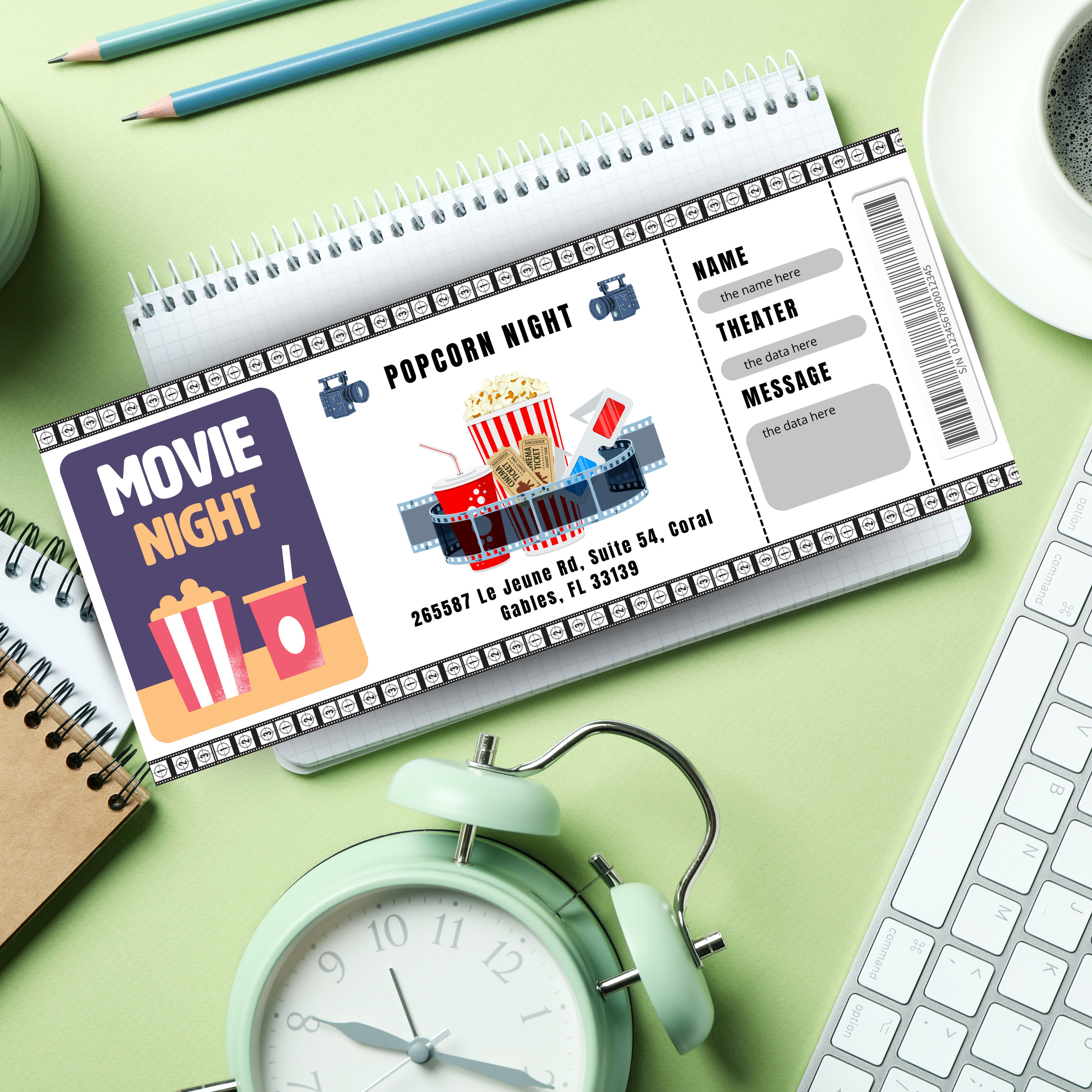 Movie Ticket Stub Movie Ticket Gift Movie Ticket Gift Card Custom Movie ...