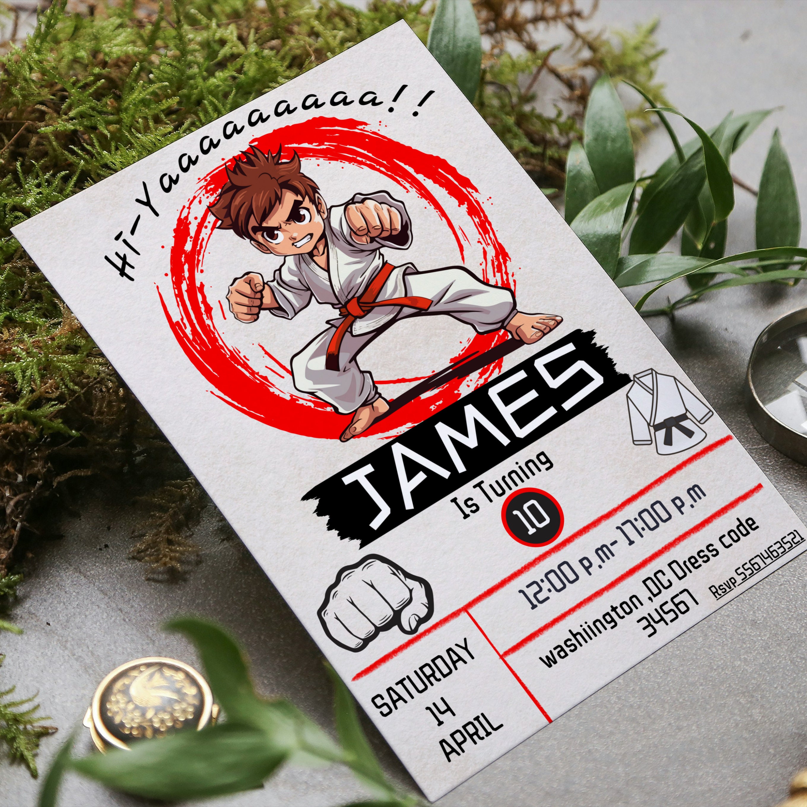 Karate Invitation Birthday Invitation Karate Karate Birthday Party ...