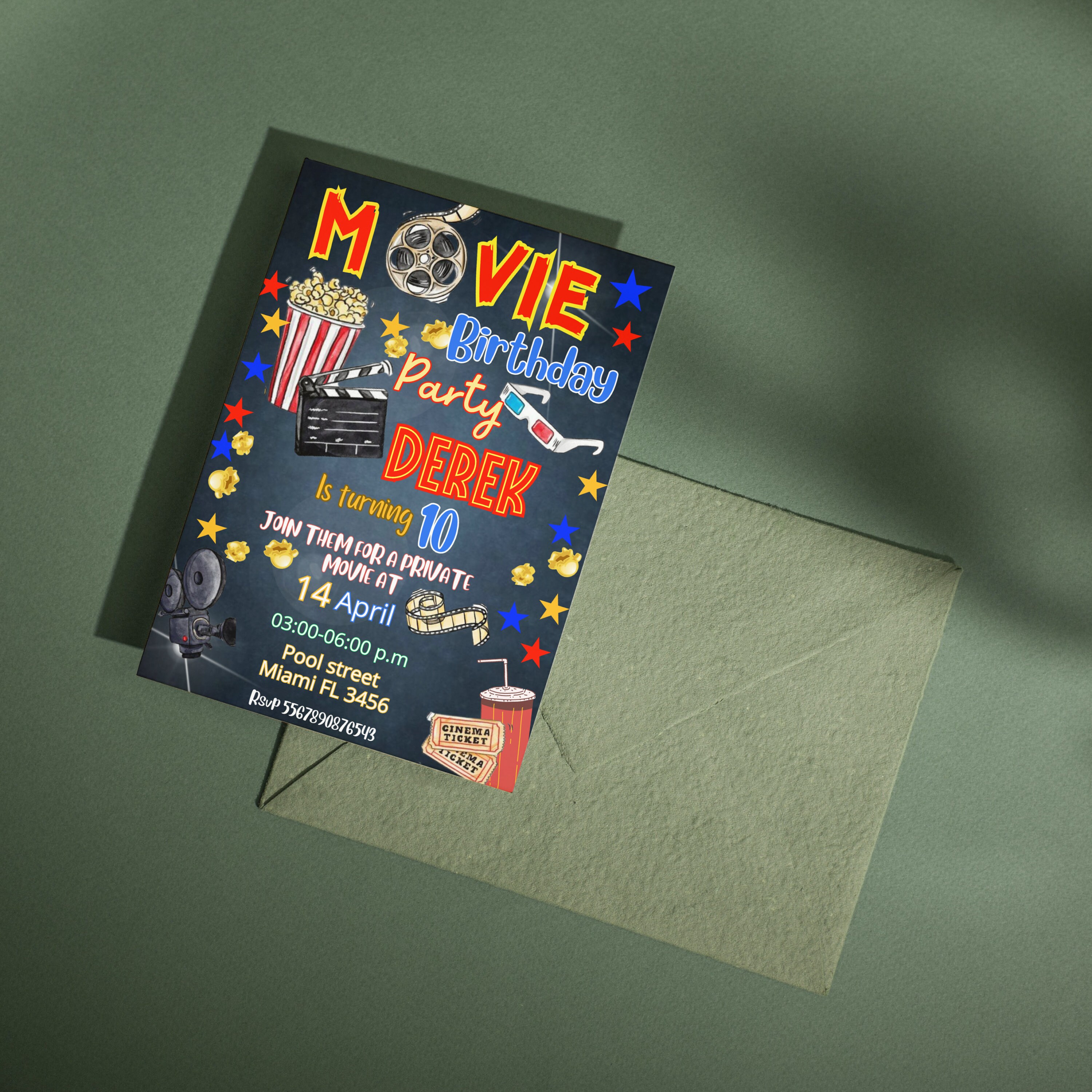 Movie Birthday Party Invitation: Customizable Cinema Theme (digital) - Etsy