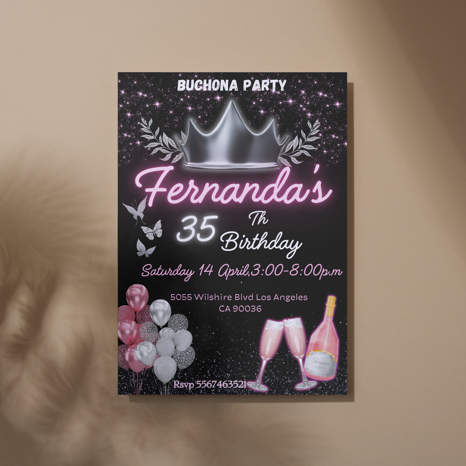 Buchona Invitation Buchona Party Buchona Invitation Birthday Card for ...