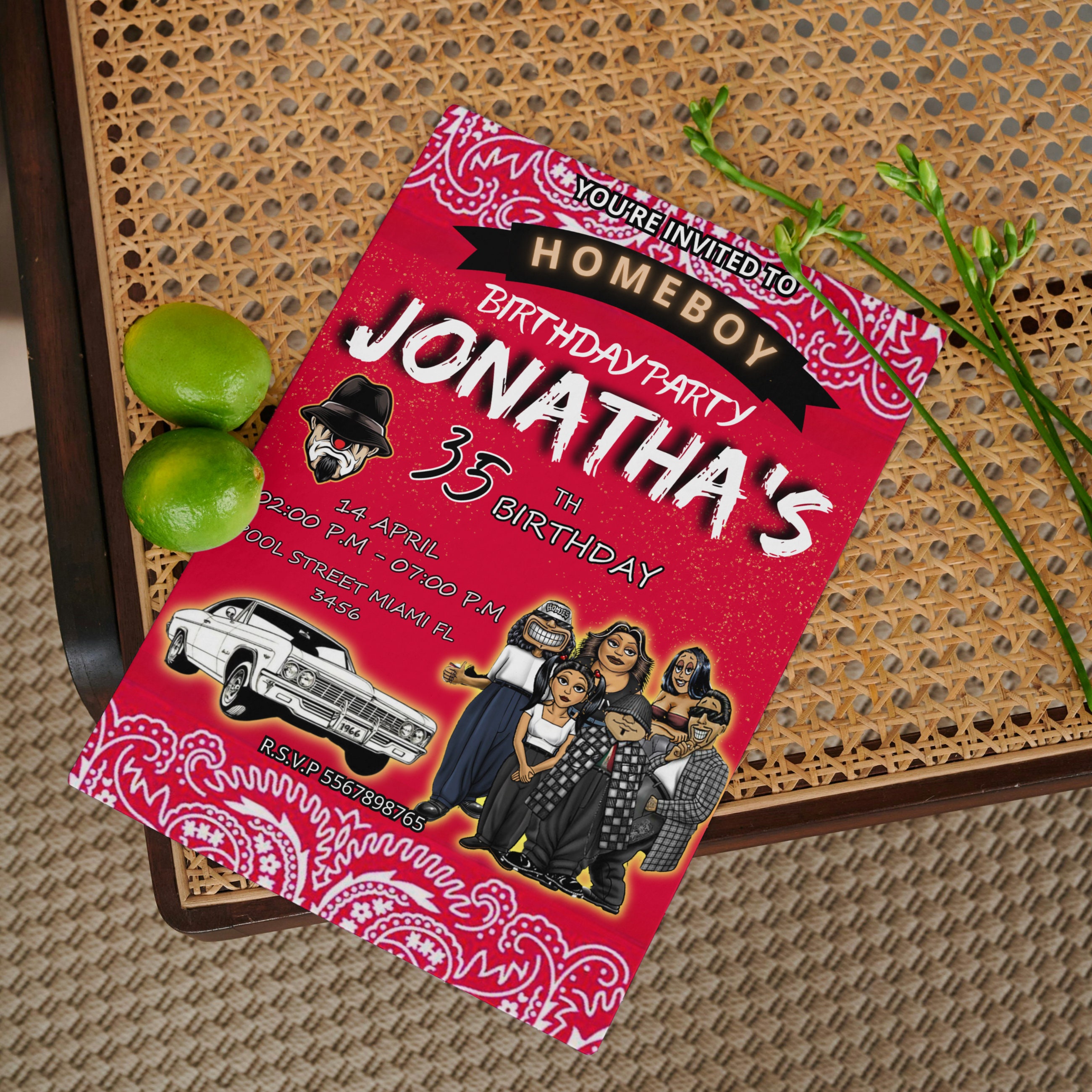 Customizable Digital Invitation With Cholo Theme Cholo Birthday ...