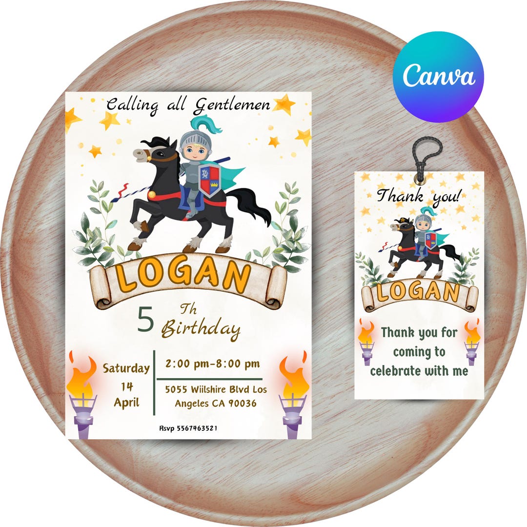 Medieval Birthday Invitation Medieval Birthday Card Customizable ...