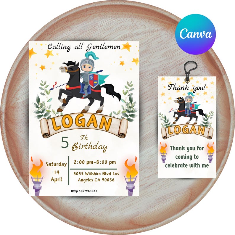 Medieval Birthday Invitation Medieval Birthday Card Customizable ...