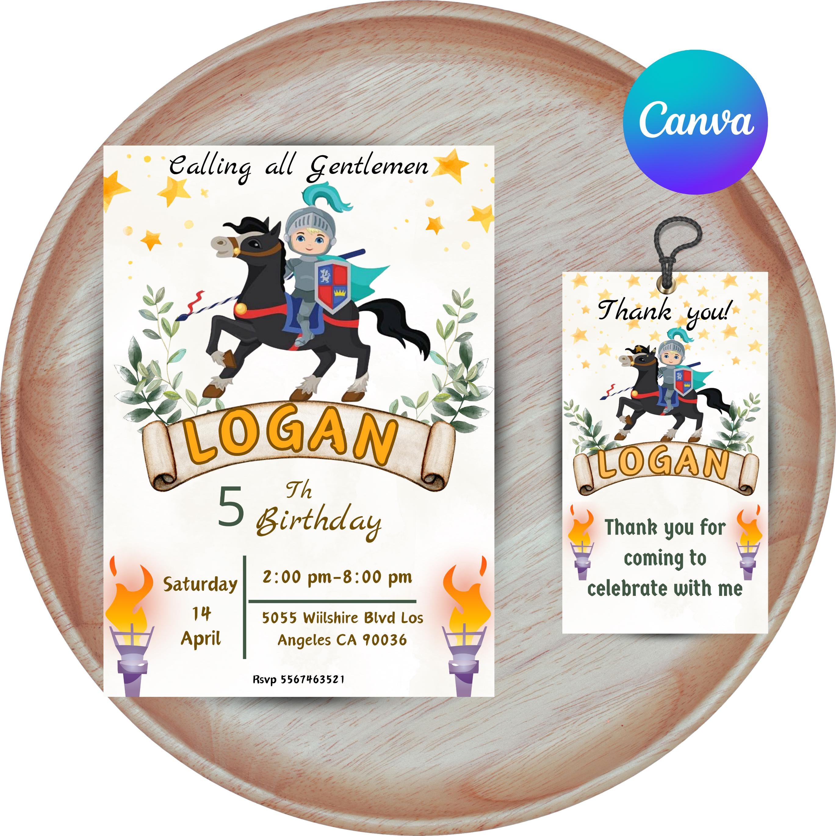 Medieval Birthday Invitation Medieval Birthday Card Customizable ...