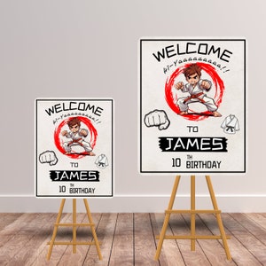 Karate Party Welcome Sign Template Customizable Party Welcome Sign ...