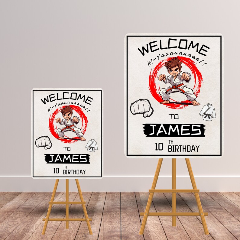 Karate Party Welcome Sign Template: Customizable Birthday Decor ...