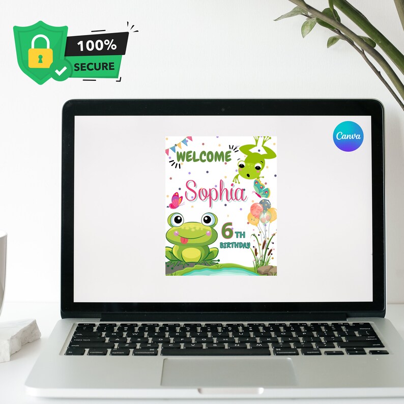 Frog Party Welcome Sign Template Customizable Party Welcome Sign ...