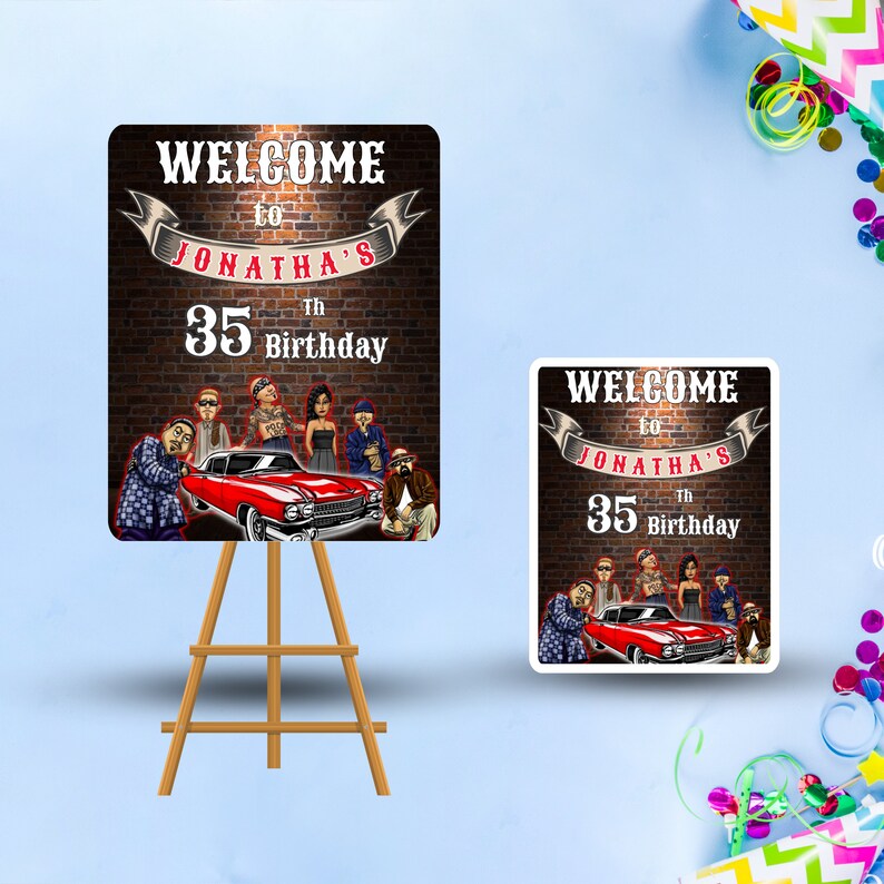 Welcome Sign for Birthday Party Welcome Sign for Cholos Party Editable ...