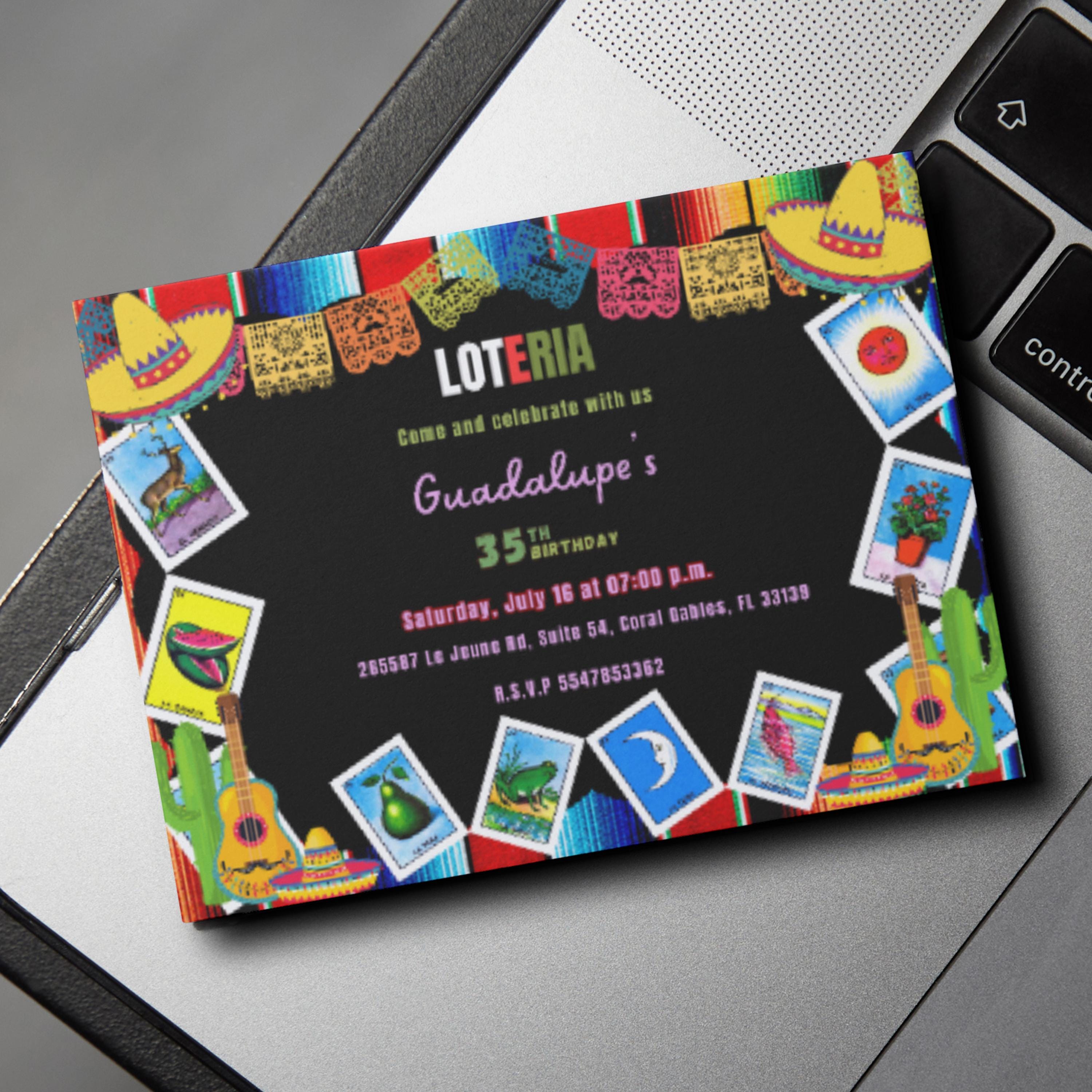 Loteria Invitation Template - Loteria Invitation - Customizable Loteria ...