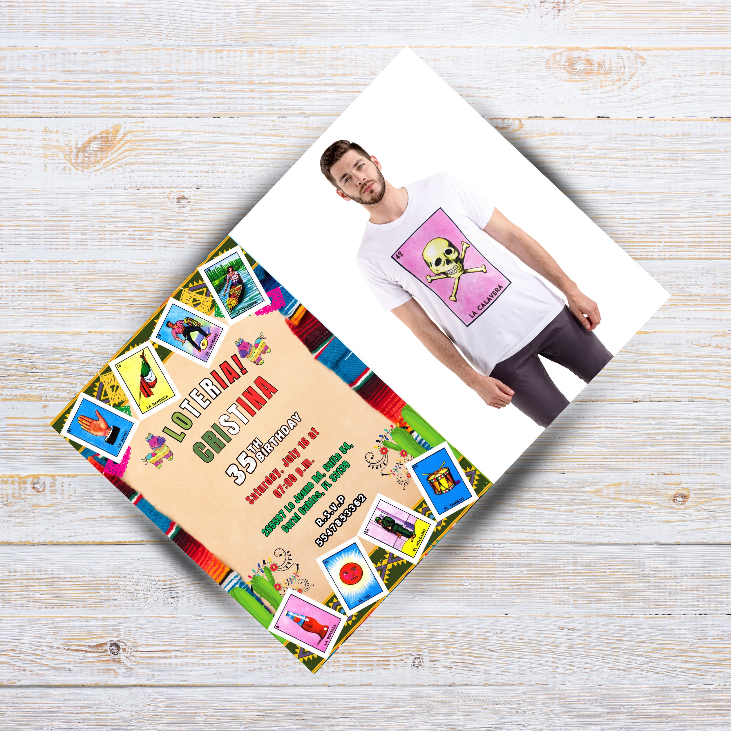 Editable Loteria Birthday Template With Photo Editable Loteria Birthday ...