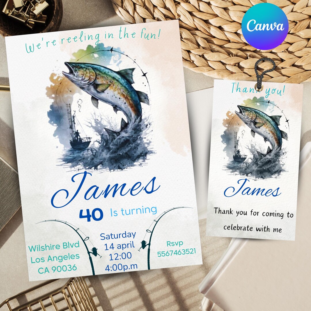 Bass Invitation Bass Fishing Birthday Invitation Fishing Birthday ...