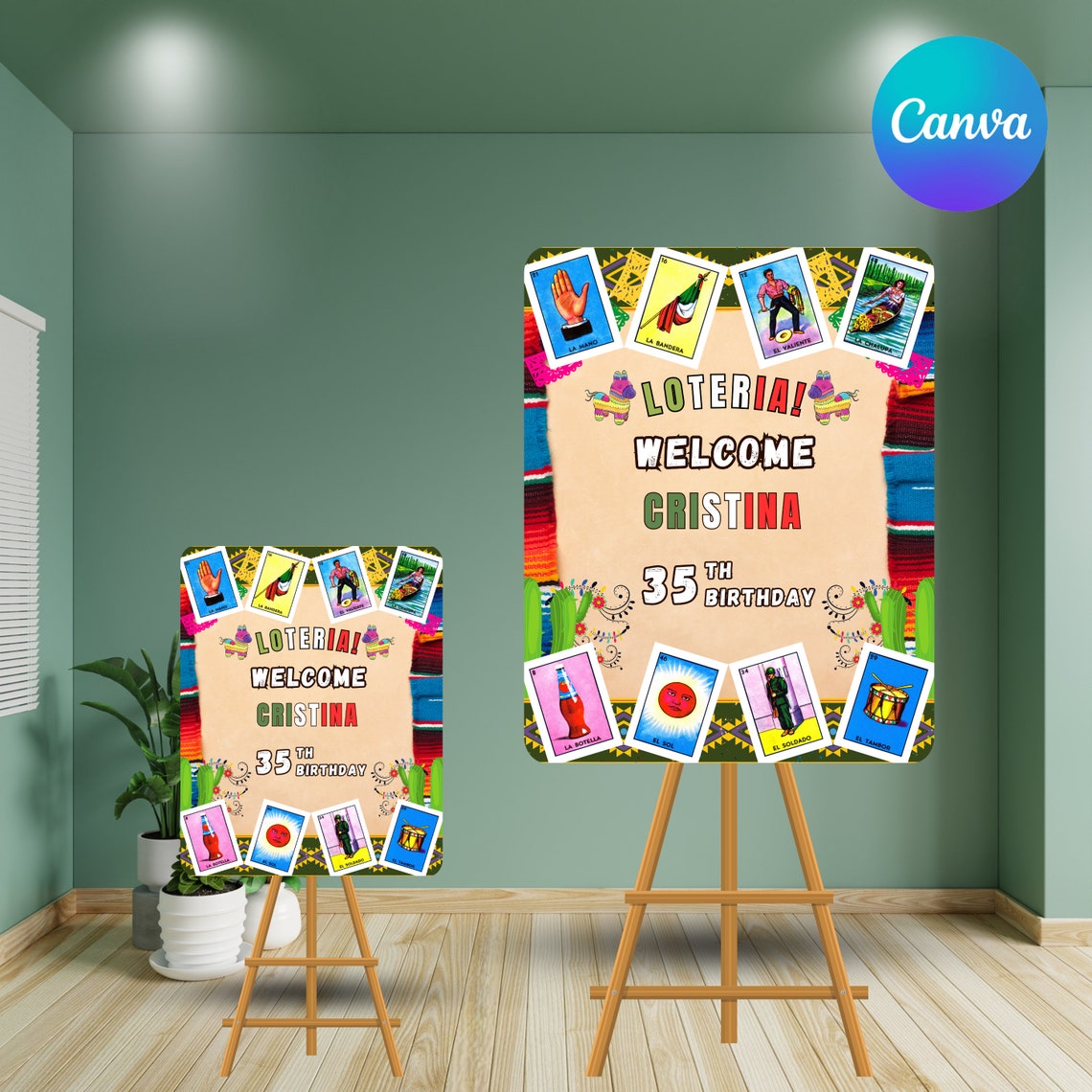 Loteria Birthday Party Template Editable Customizable Sign for Loteria ...