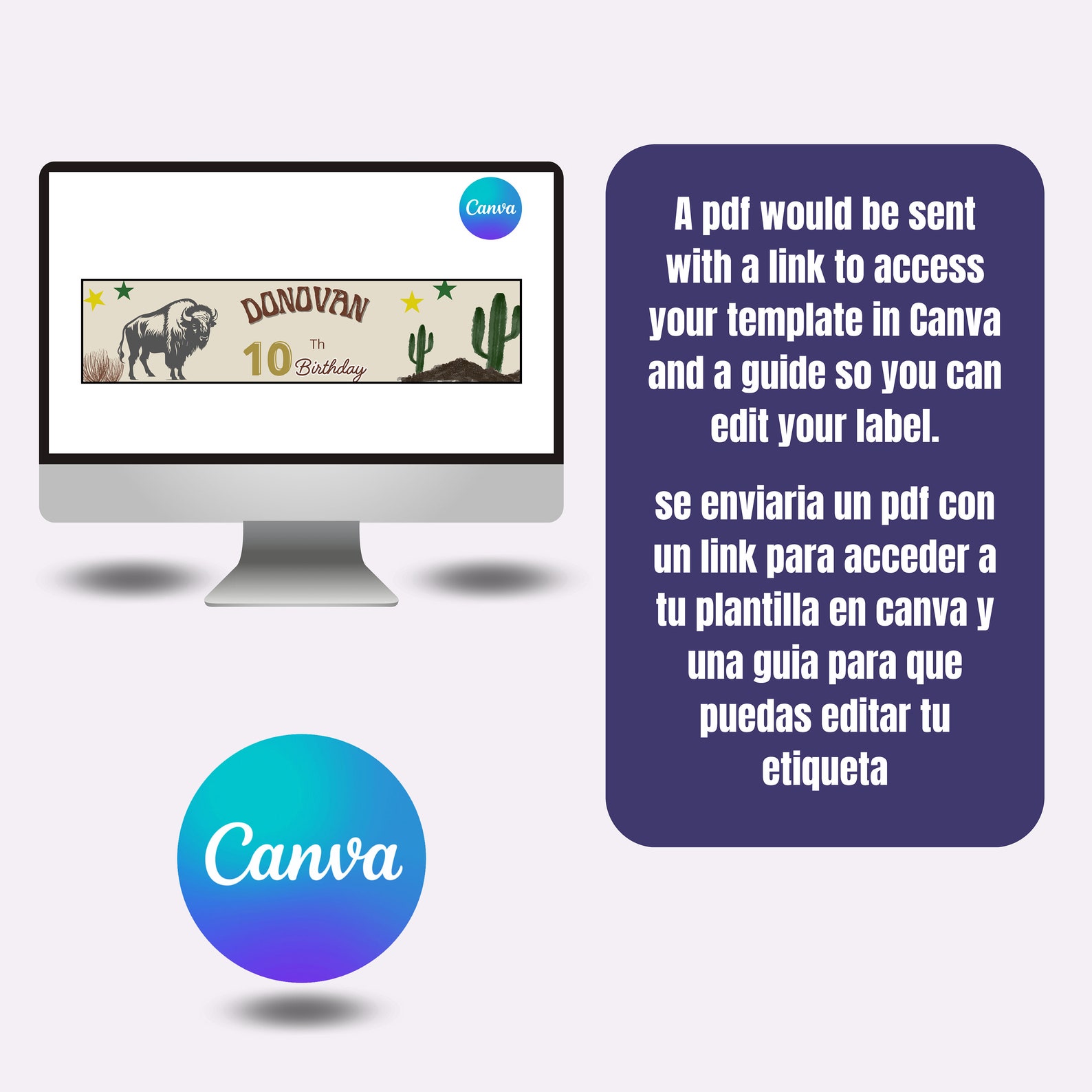 Bison Water Bottle Label Customizable Party Water Bottle Label Bison ...