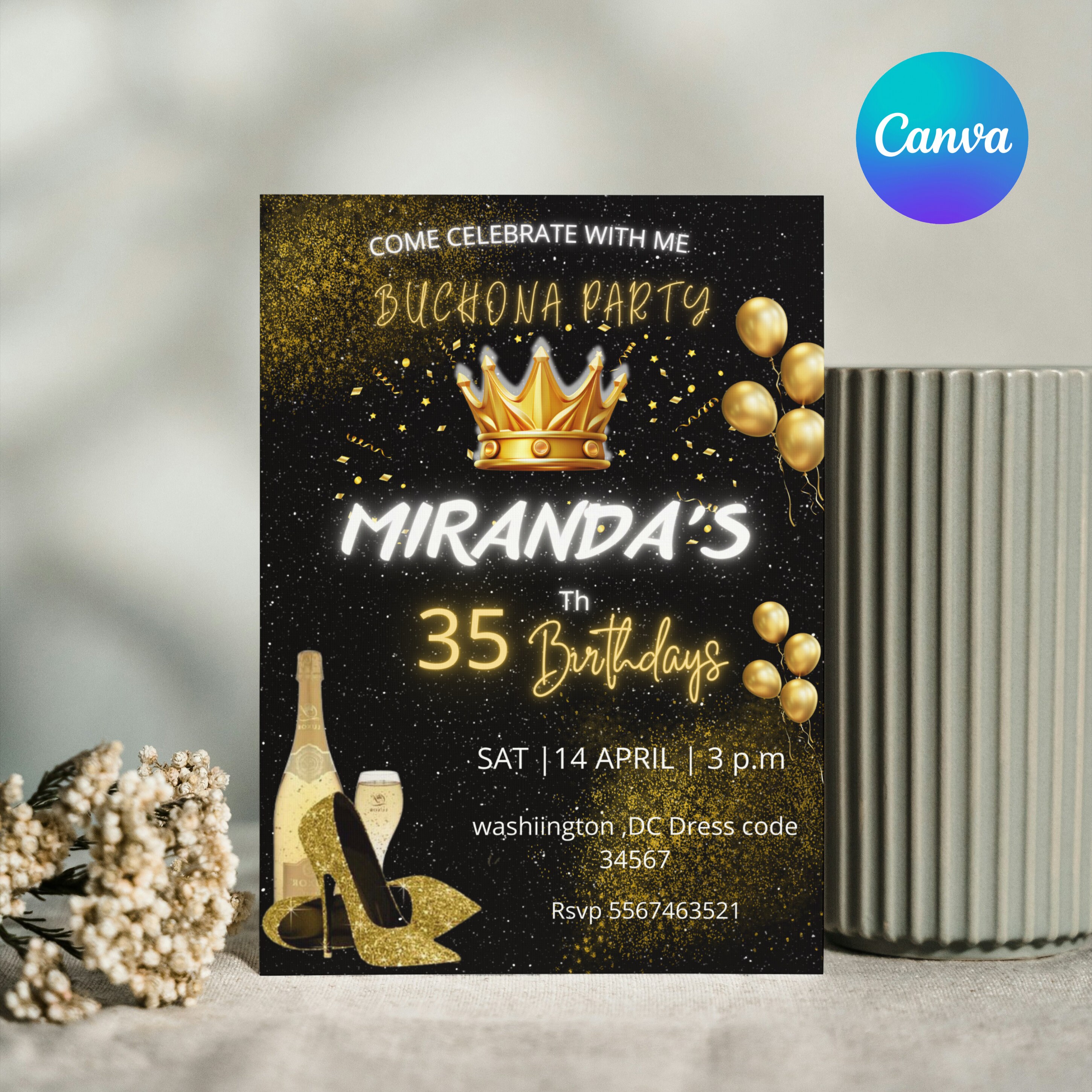 Buchona Invitation Buchona Party Buchona Invitation Birthday Card for ...