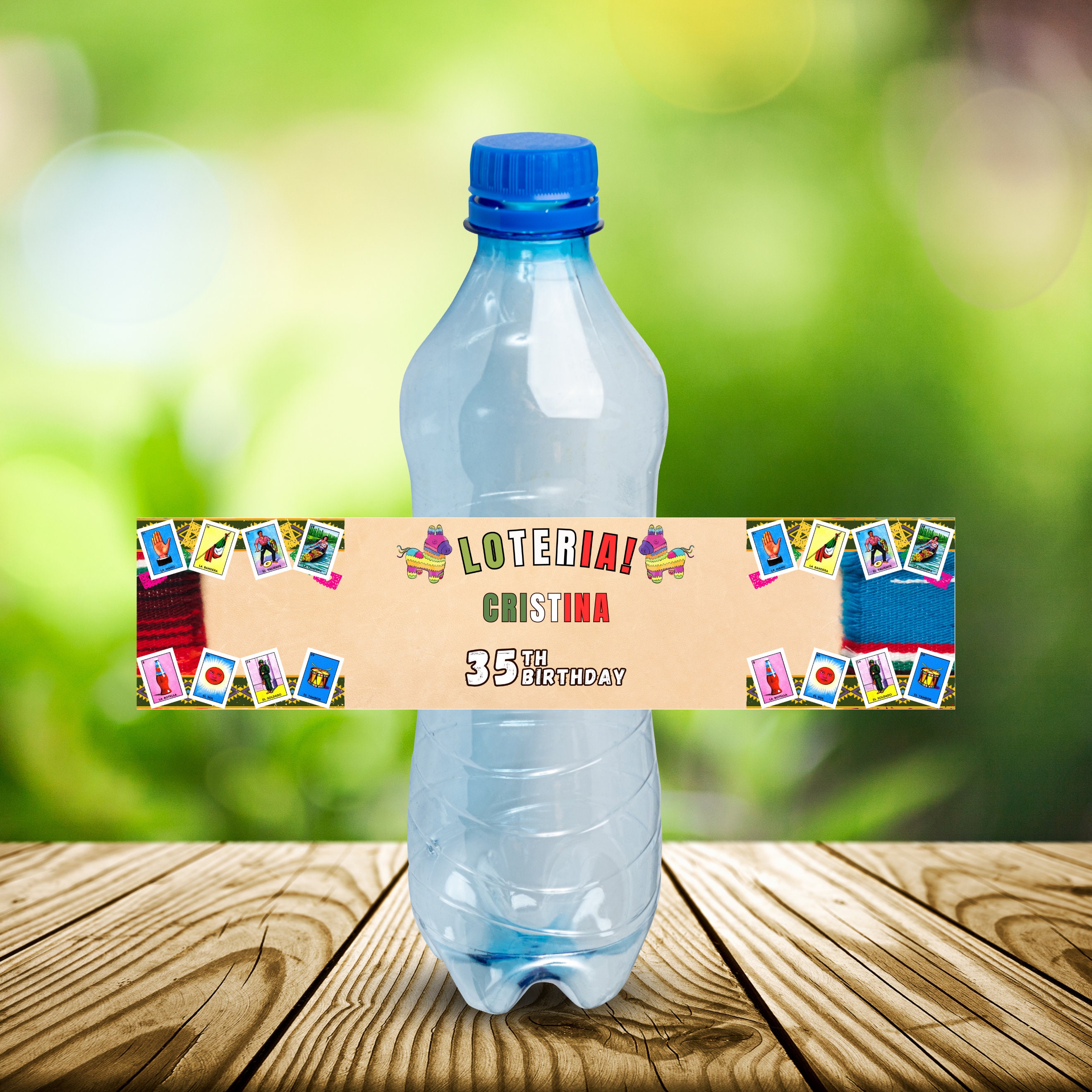 Editable Loteria Themed Water Bottle Label Customizable Loteria Water ...