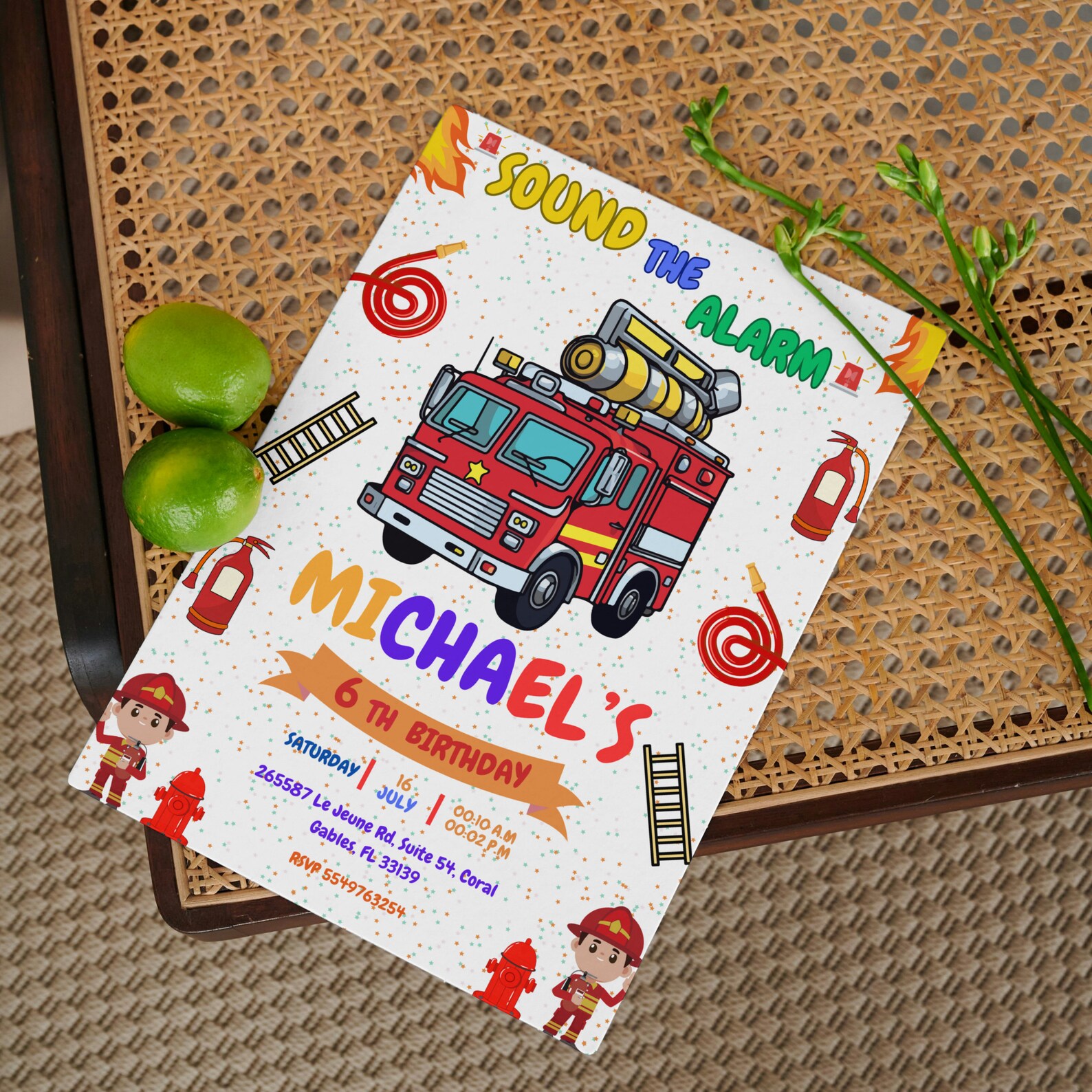 Fireman Invitation Firefighter Invitation Fireman Birthday Invitation ...