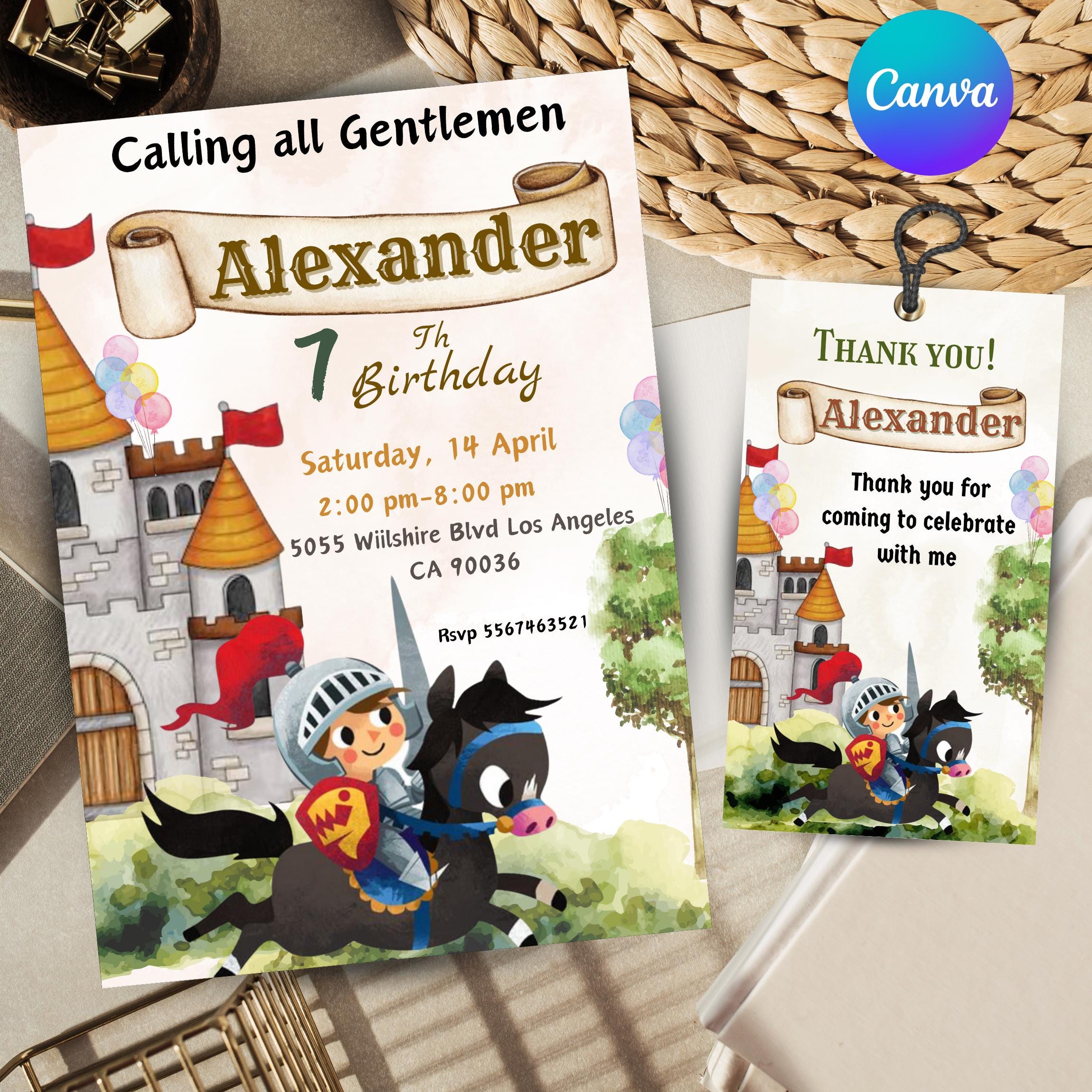 Medieval Birthday Invitation Medieval Birthday Card Customizable ...