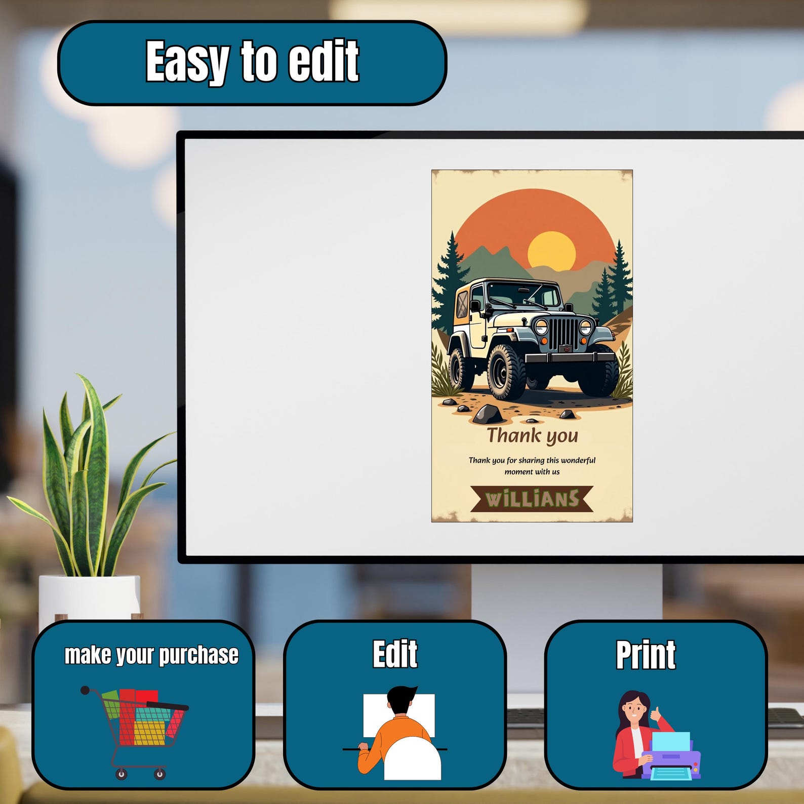 Off-road Car Birthday Invitation: Adventurous 4x4 Template - Etsy
