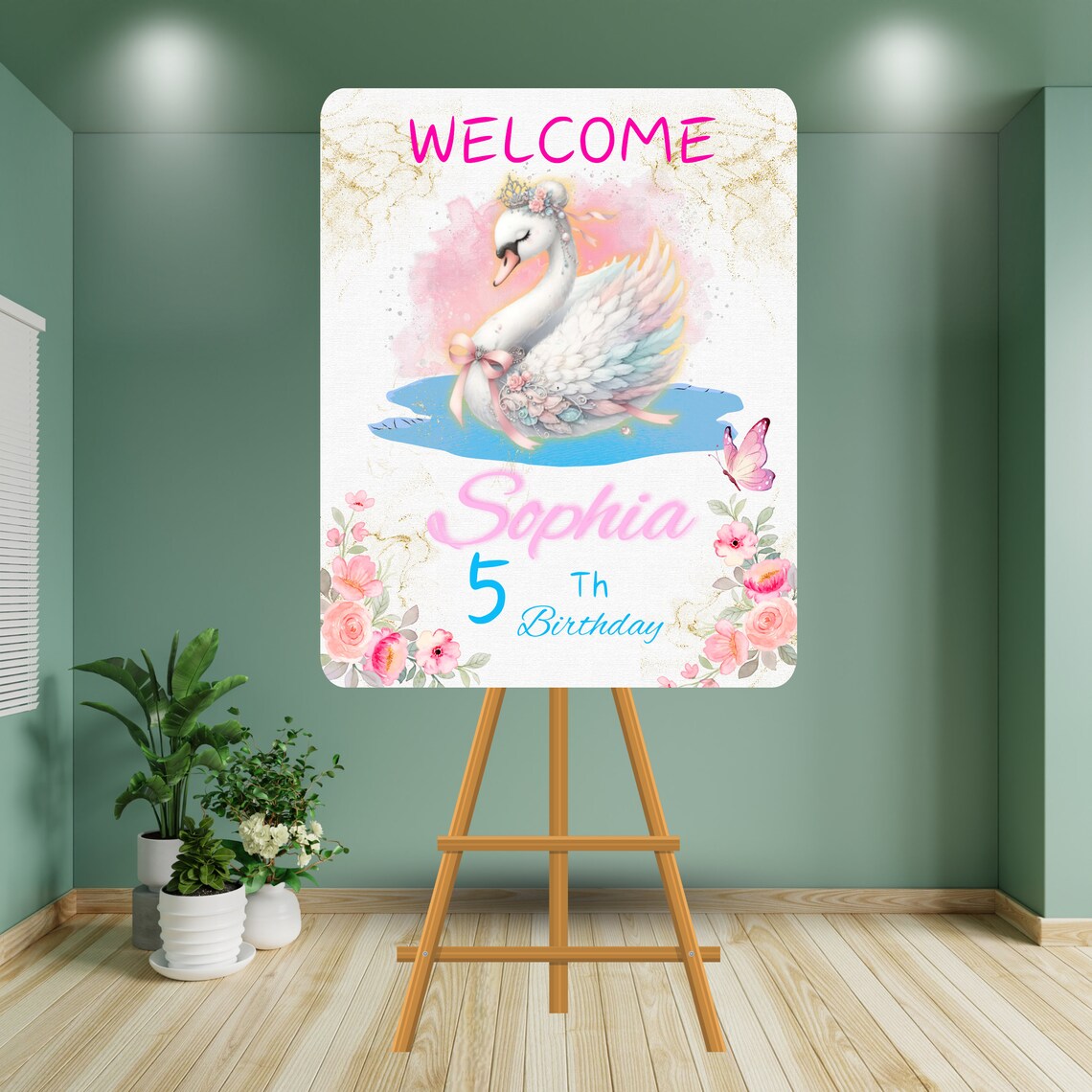 Swan Birthday Invitation Swan Theme Invitation Card Printable Swan ...