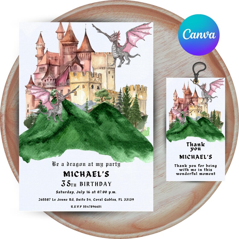 Medieval Birthday Invitation Medieval Birthday Card Medieval Birthday ...