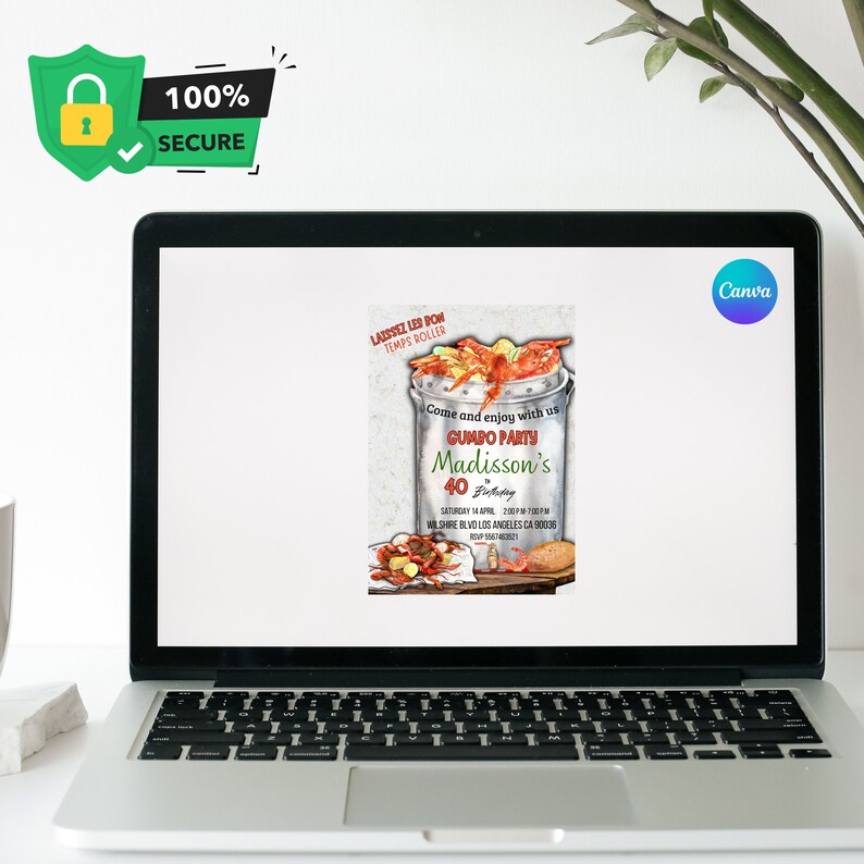 Gumbo Invitation Gumbo Party Invitation Gumbo Editable Birthday Card ...