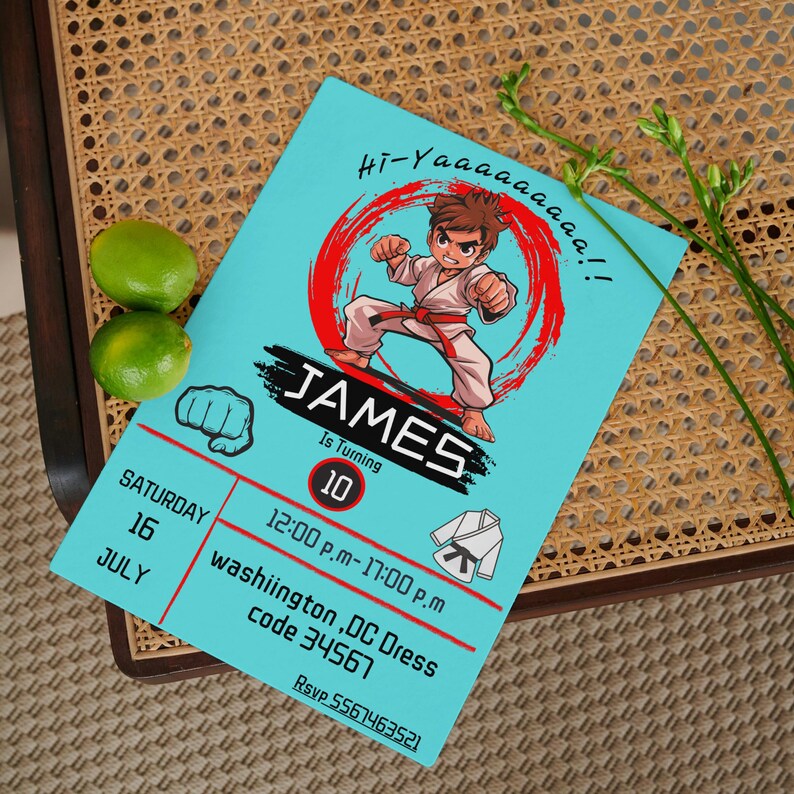 Karate Invitation Birthday Invitation Karate Karate Birthday Party ...