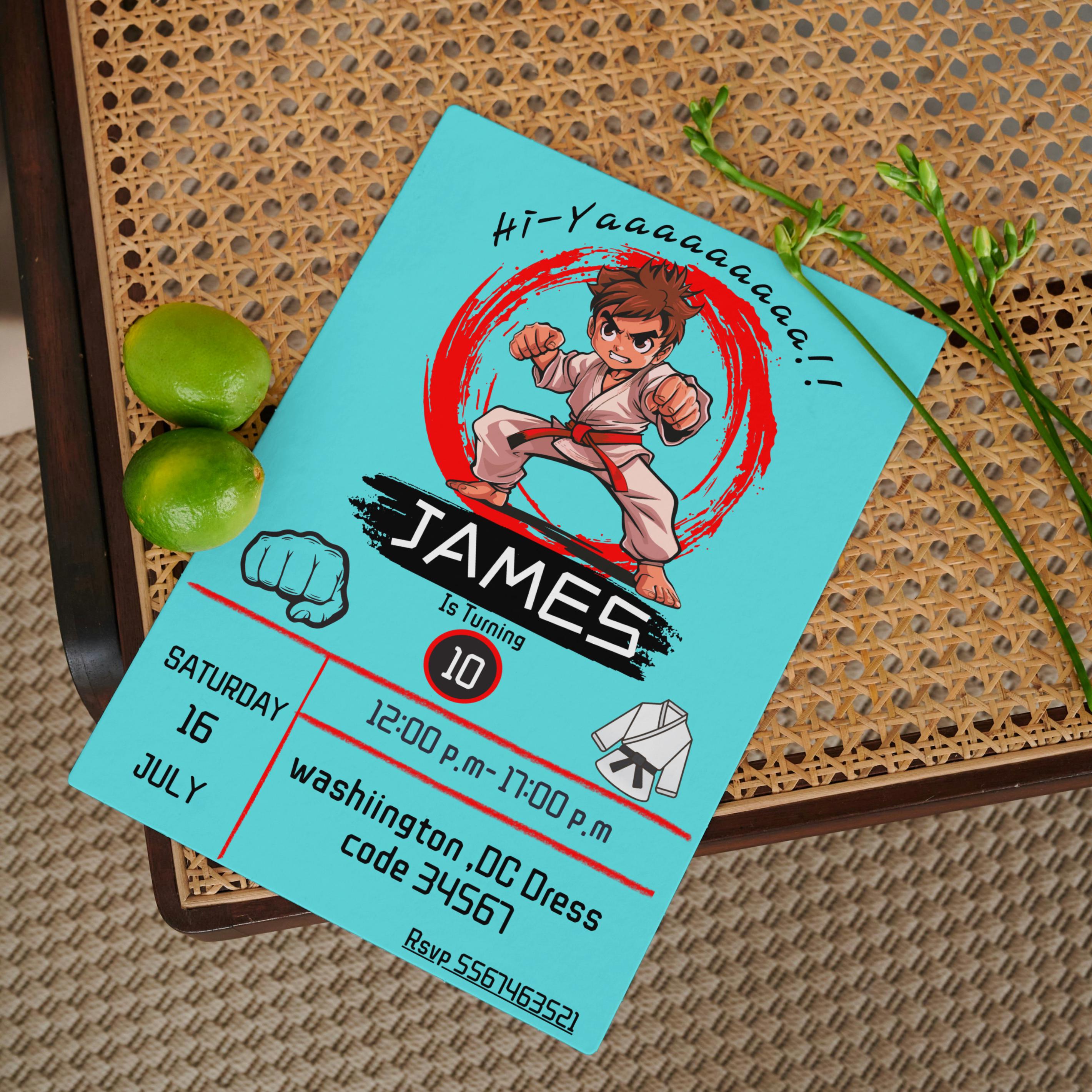 Karate Invitation Birthday Invitation Karate Karate Birthday Party ...