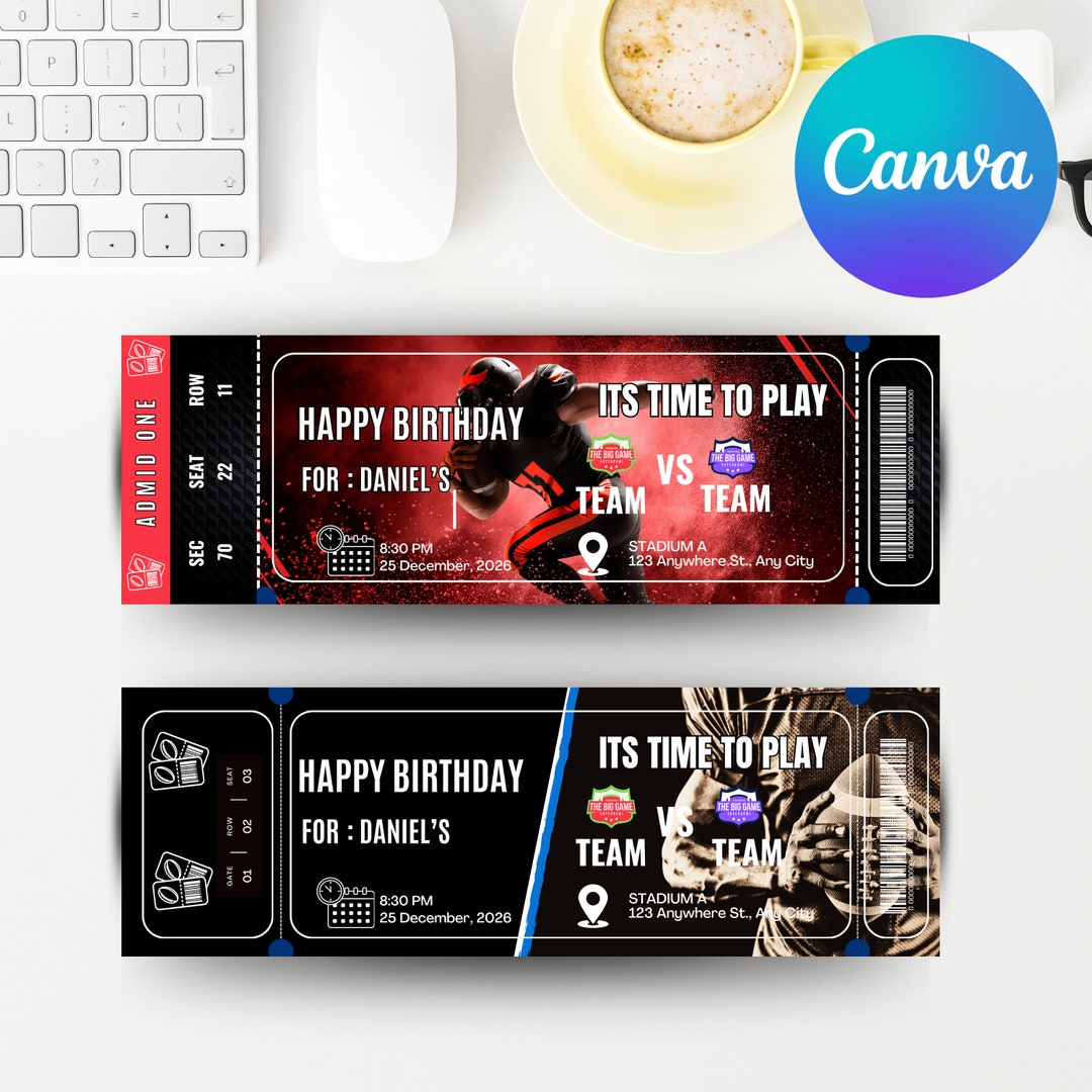 Football Ticket Gift Surprise Football Gift Certificate Football Ticket ...