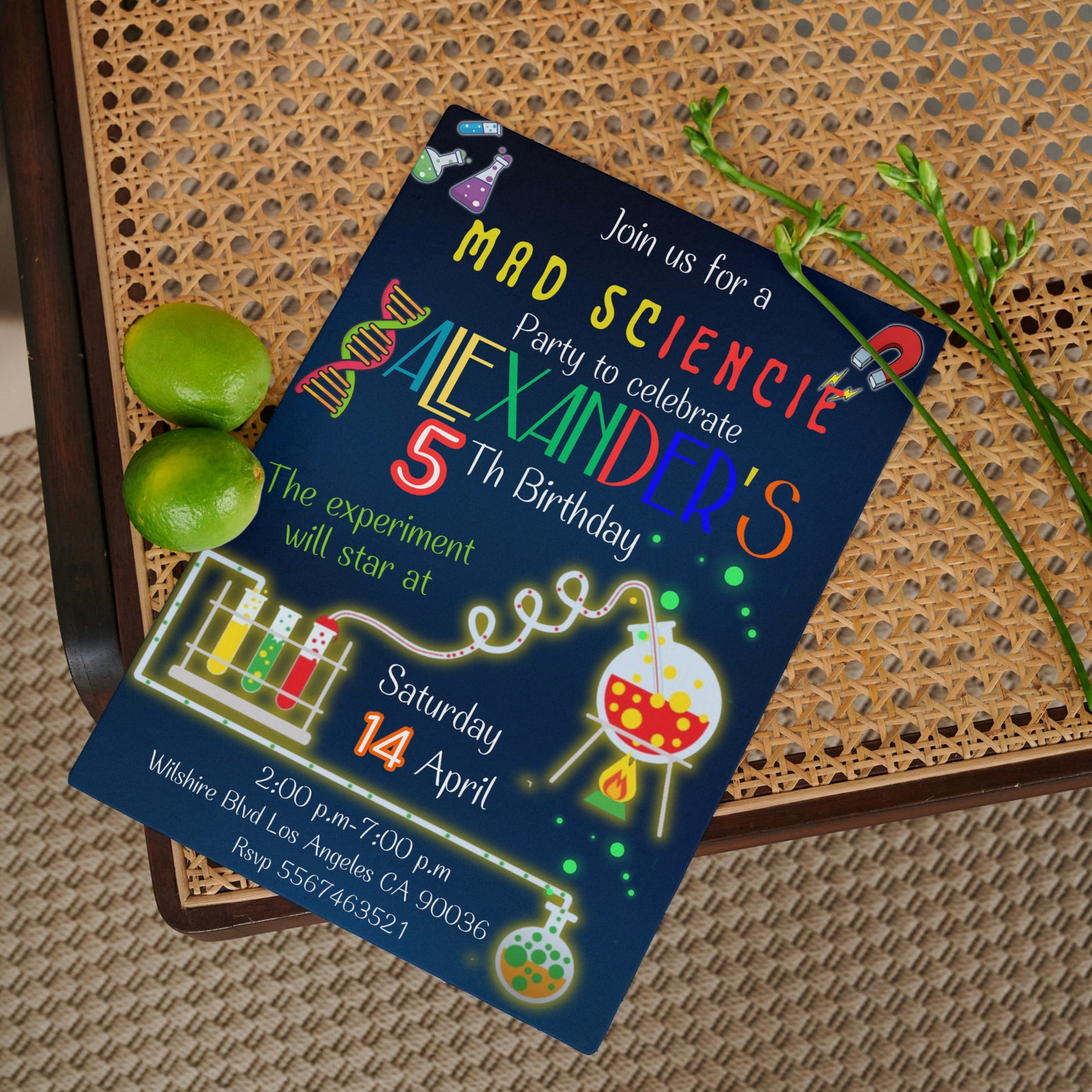 Chemistry Party Invitation Customizable Invitation With Science Theme ...