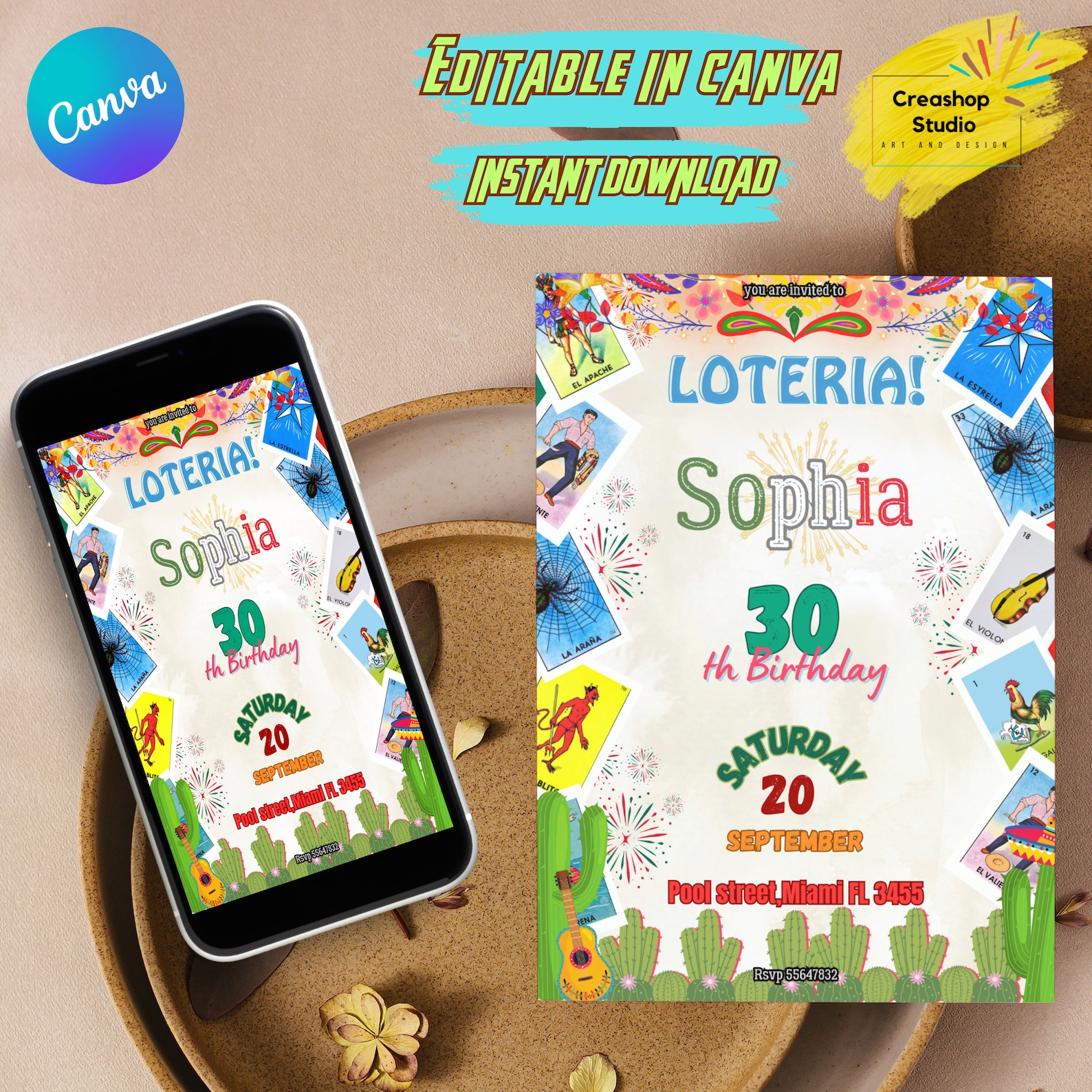 Loteria Invitation Template - Loteria Invitation - Customizable Loteria ...