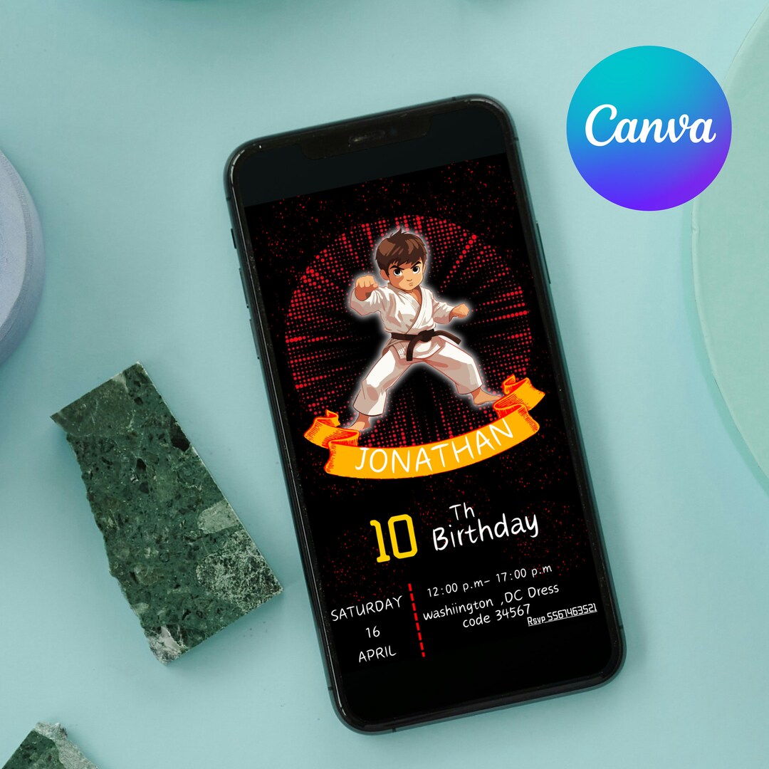 Karate Invitation Birthday Invitation Karate Karate Birthday Party ...