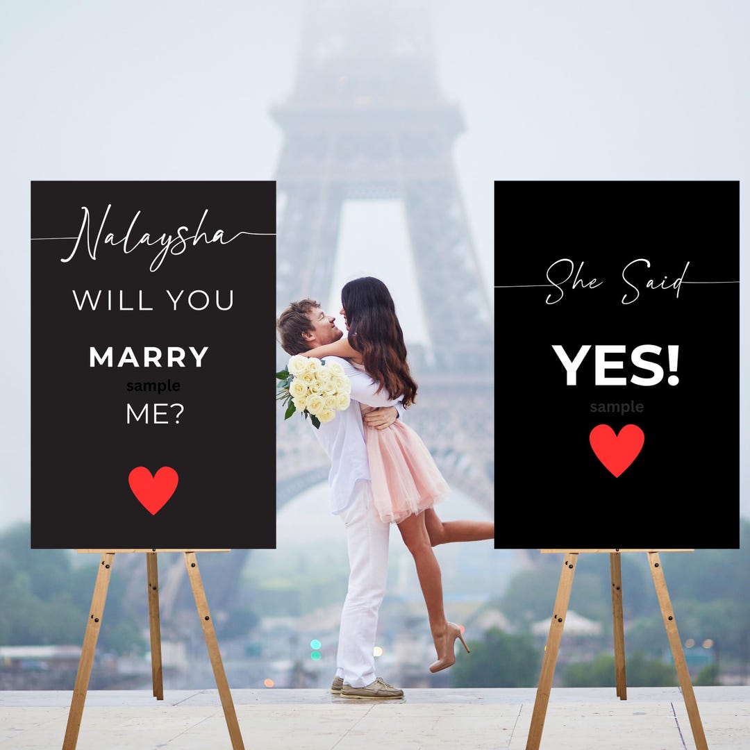 Custom Proposal Sign: Double Sided Marry Me Design - Etsy