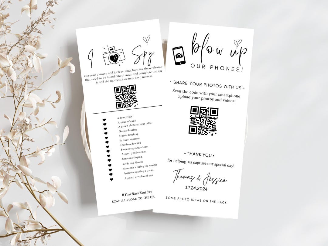 I Spy Wedding Photo Game: QR Code Card Activity - Etsy