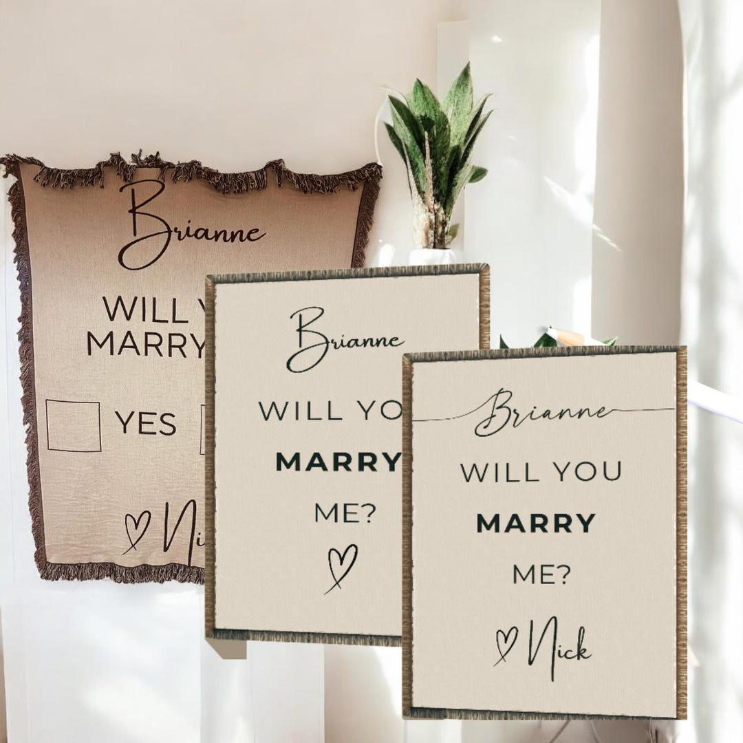 Custom Proposal Blanket: Personalized Engagement, Will You Marry Me ...