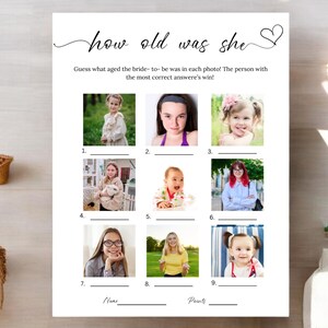 How Old Was the Bride Game: Bridal Shower Activity (editable Canva ...
