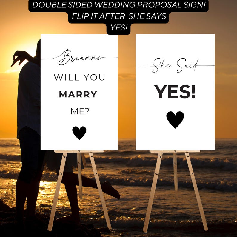 PRINTED Proposal Sign, Proposal Sign, Proposal Idea, Printed Will You ...