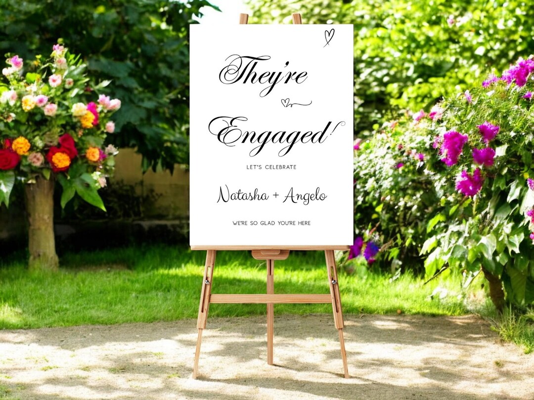 Custom Engagement Party Welcome Sign: Printed Foam Board - Etsy