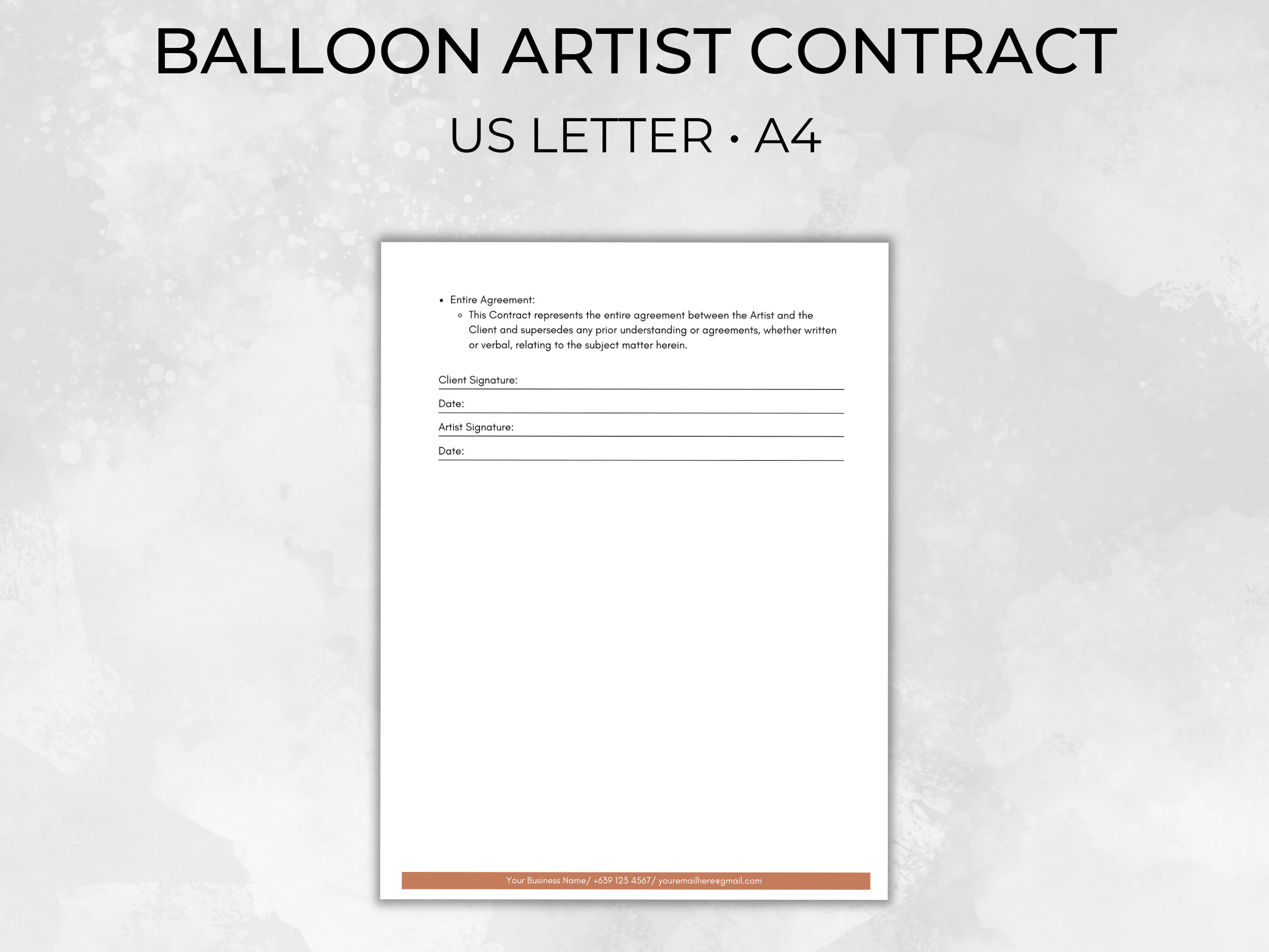 Balloon Business Contract Template | Editable Template - Etsy