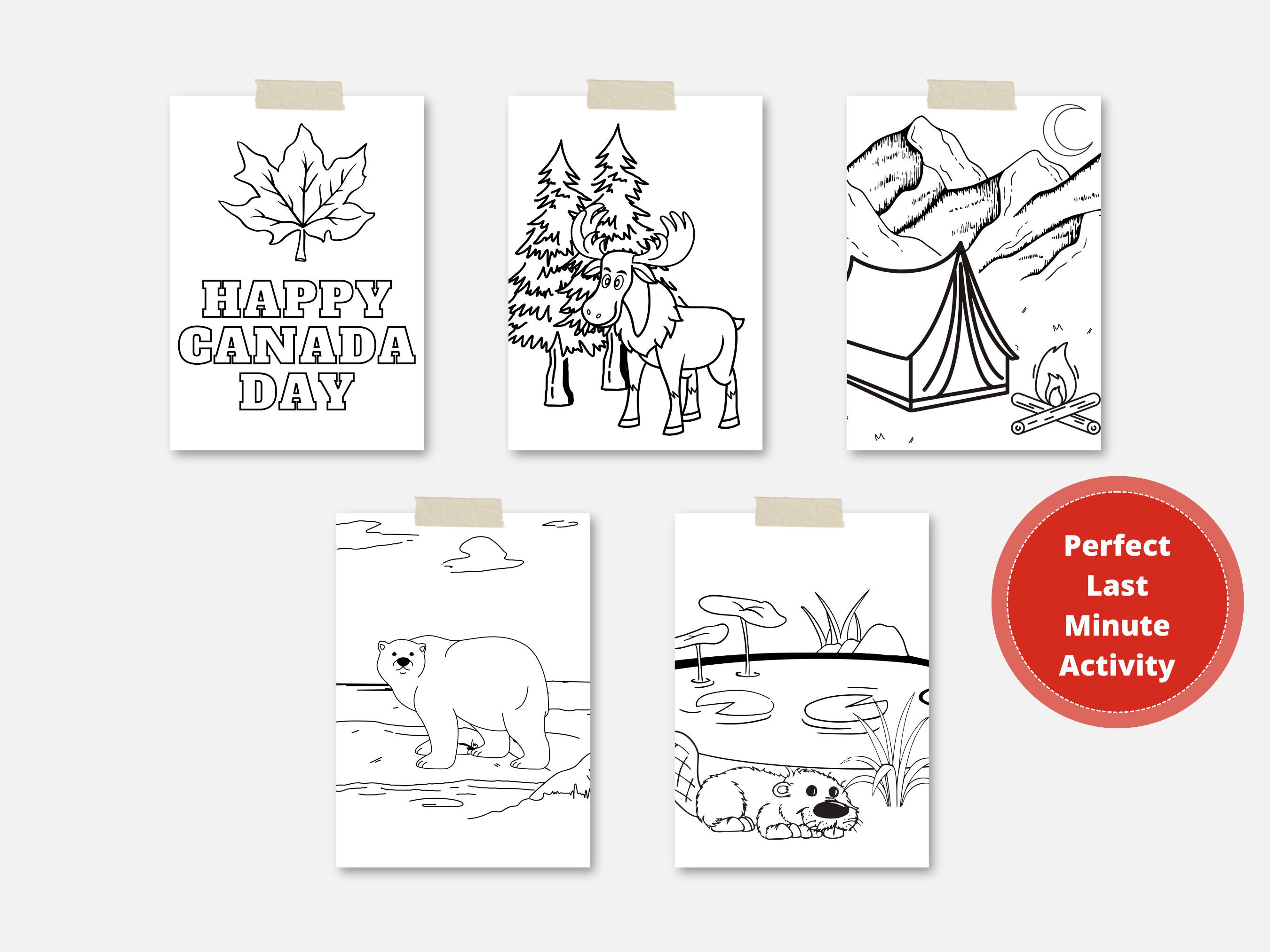 Canada Day Kids Colouring Pages - Etsy