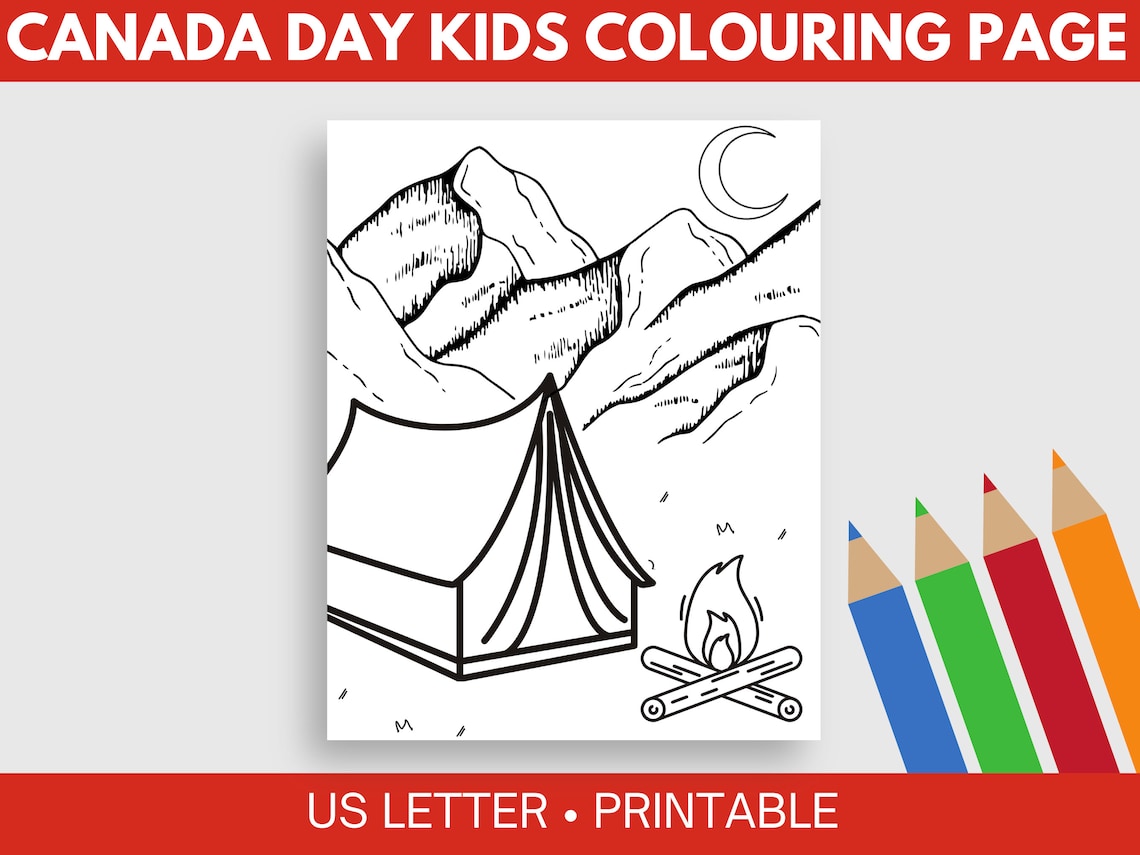 Canada Day Kids Colouring Pages - Etsy