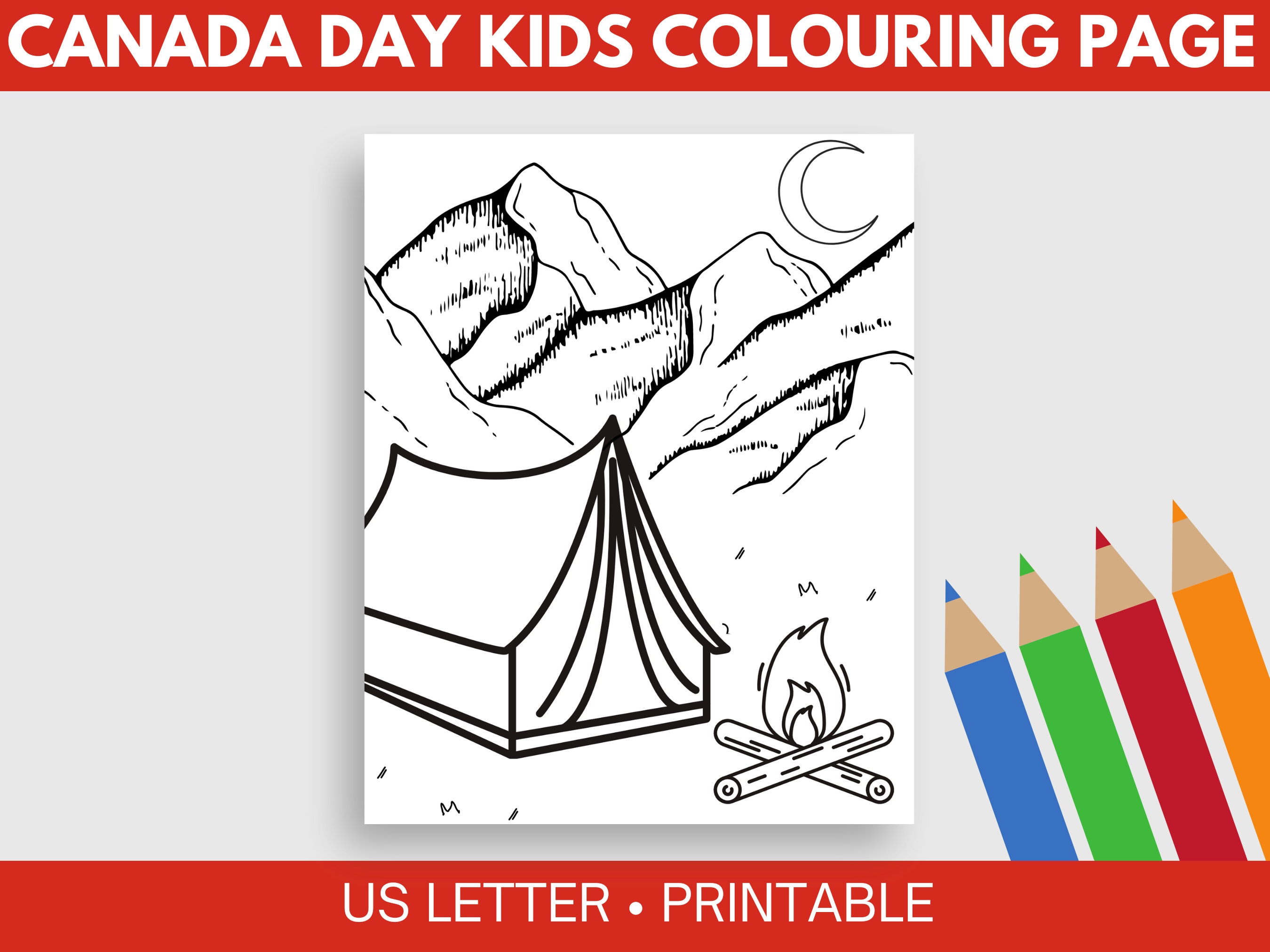 Canada Day Kids Colouring Pages - Etsy