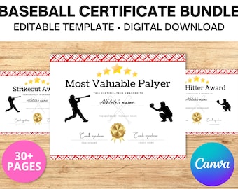 Editable Baseball Certificate | End of Season Award | T-ball Softball ...