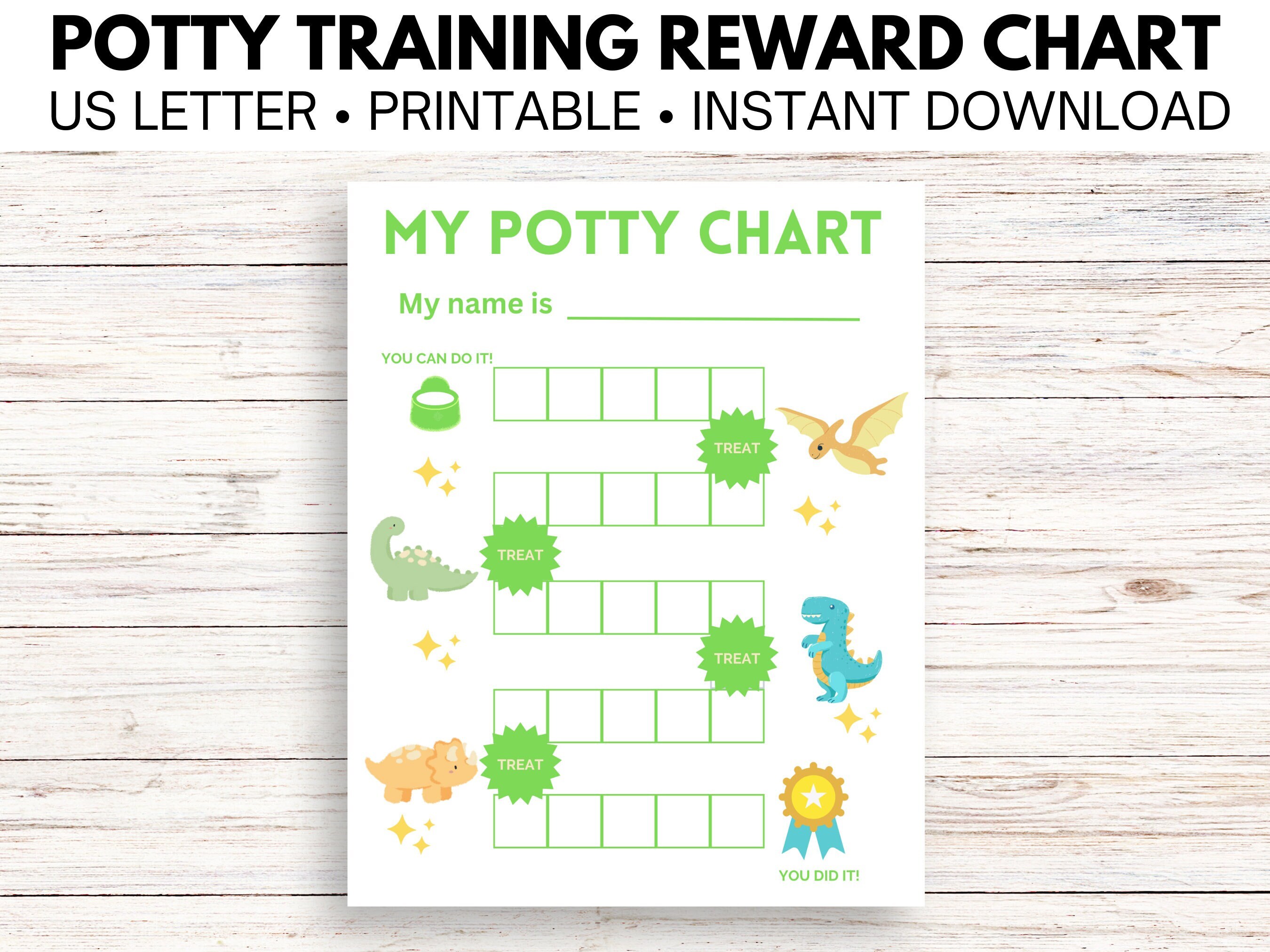 Dinosaur Potty Training Reward Chart potty Sticker Chart Instant ...
