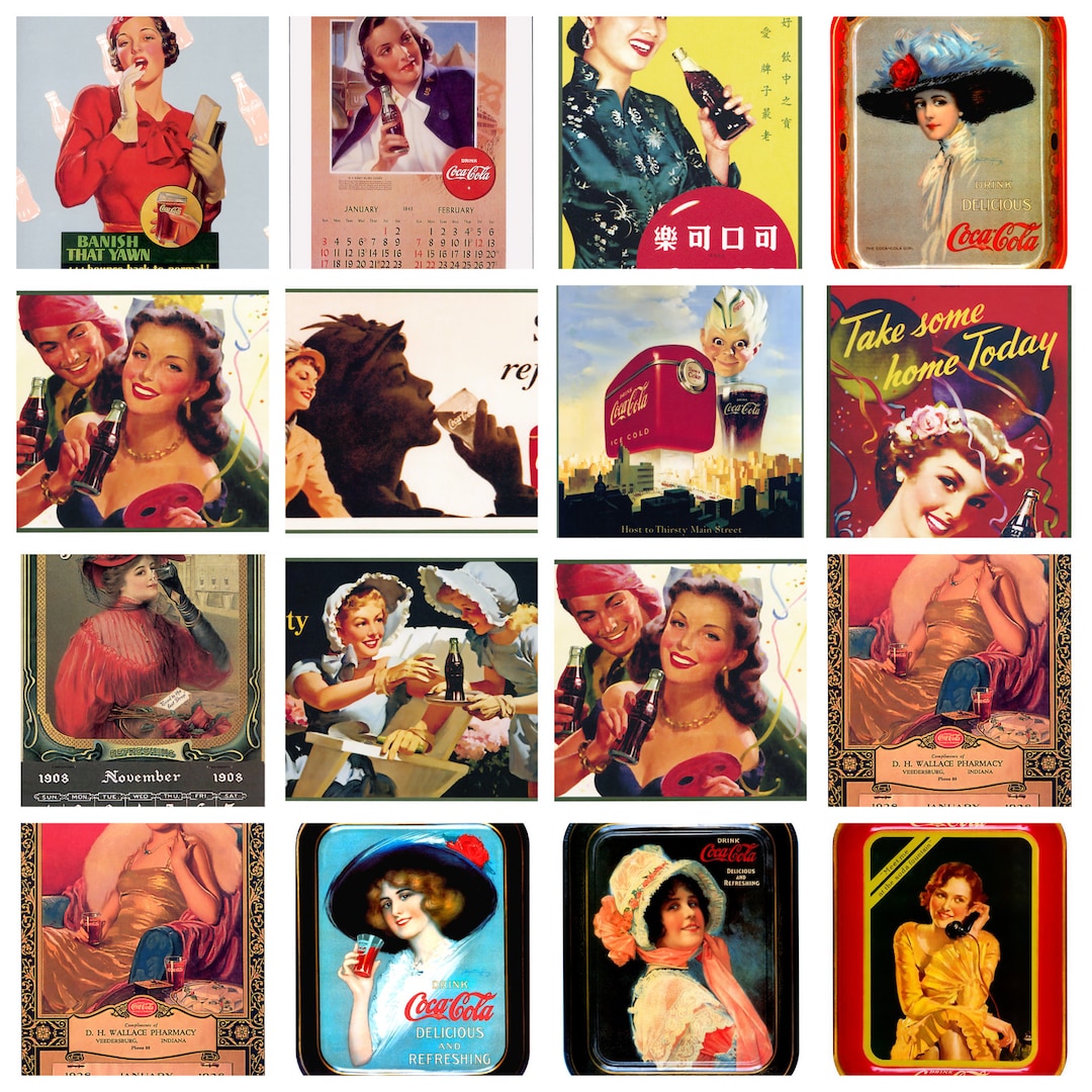 348 Vintage Coca Cola Advertisement Postcards and Posters of Varying ...