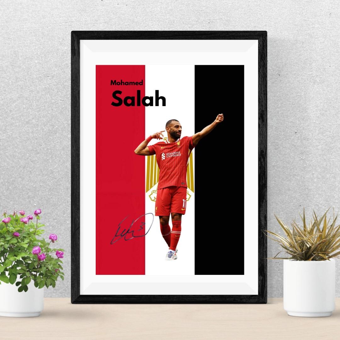 Mo Salah Poster – Football Wall Art | Liverpool Team Tribute | Soccer ...