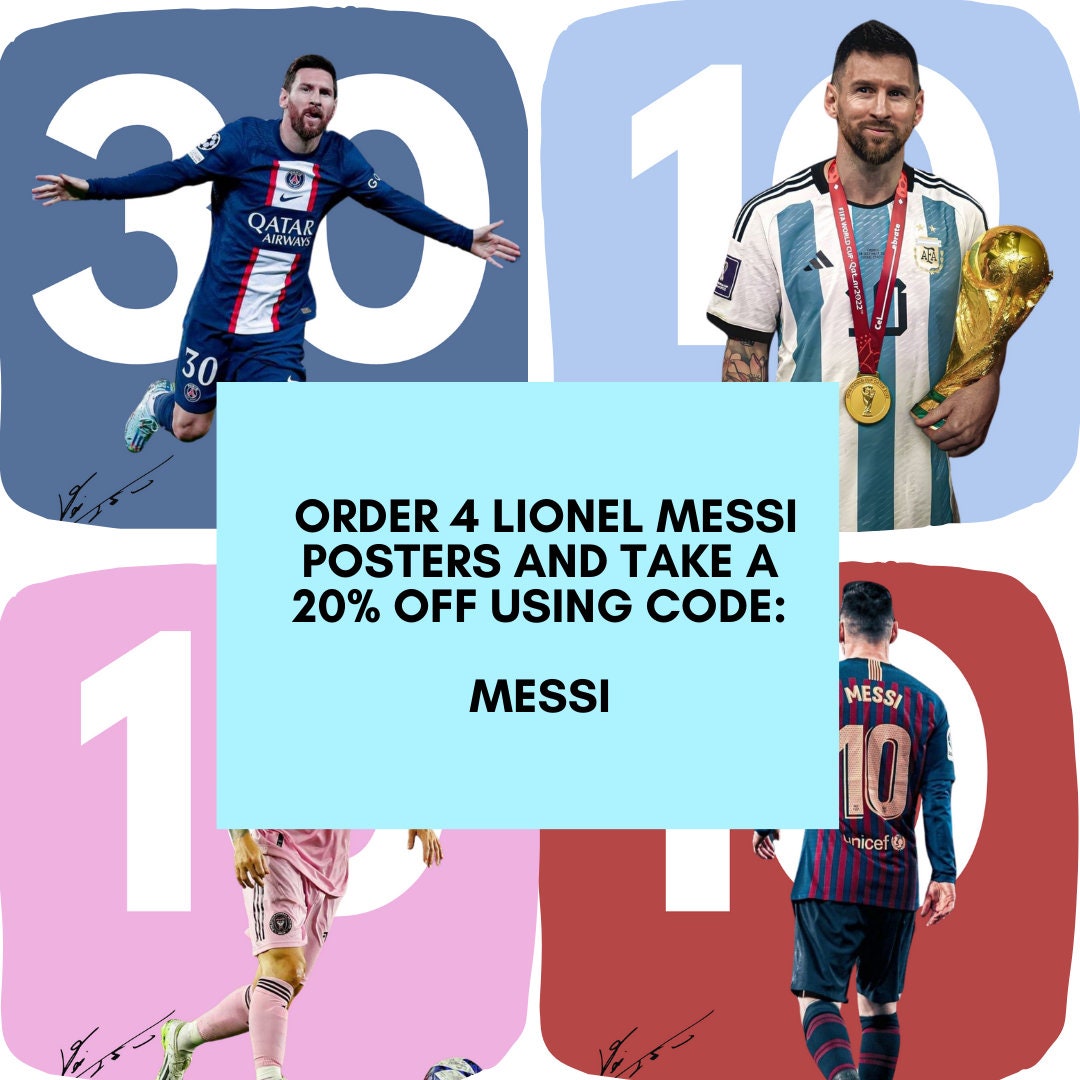 LIONEL MESSI POSTER Fc Barcelona Football Team Soccer Deco Football ...