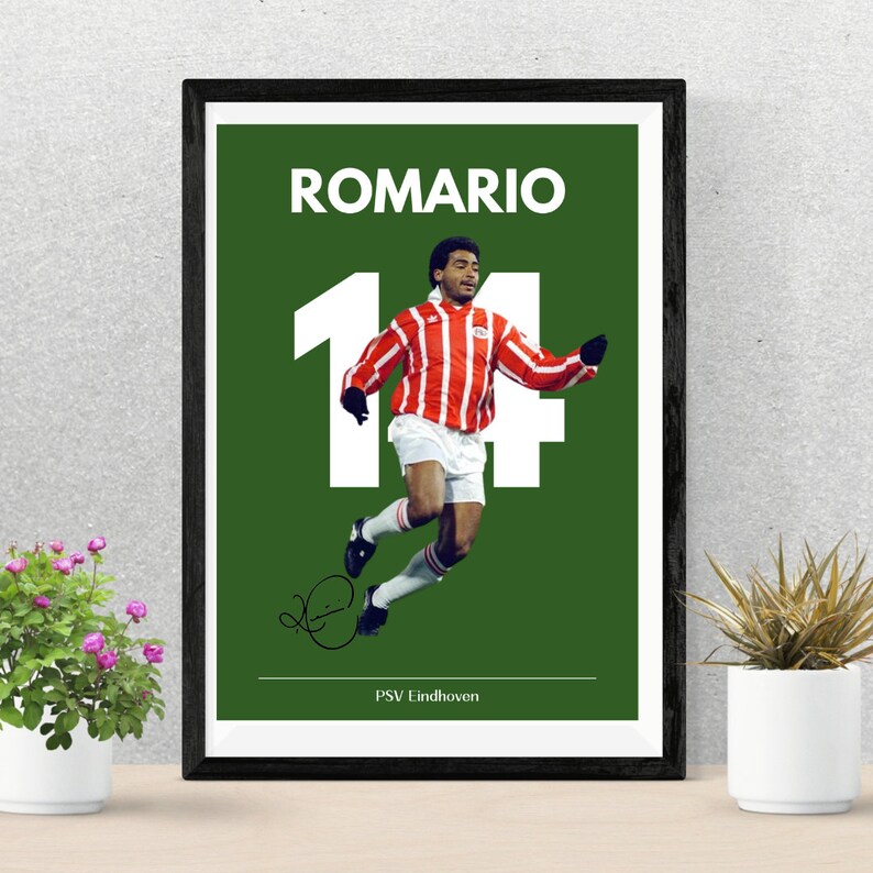 ROMARIO POSTER PSV Eindhoven Soccer Team Soccer Deco Football Walk Art ...