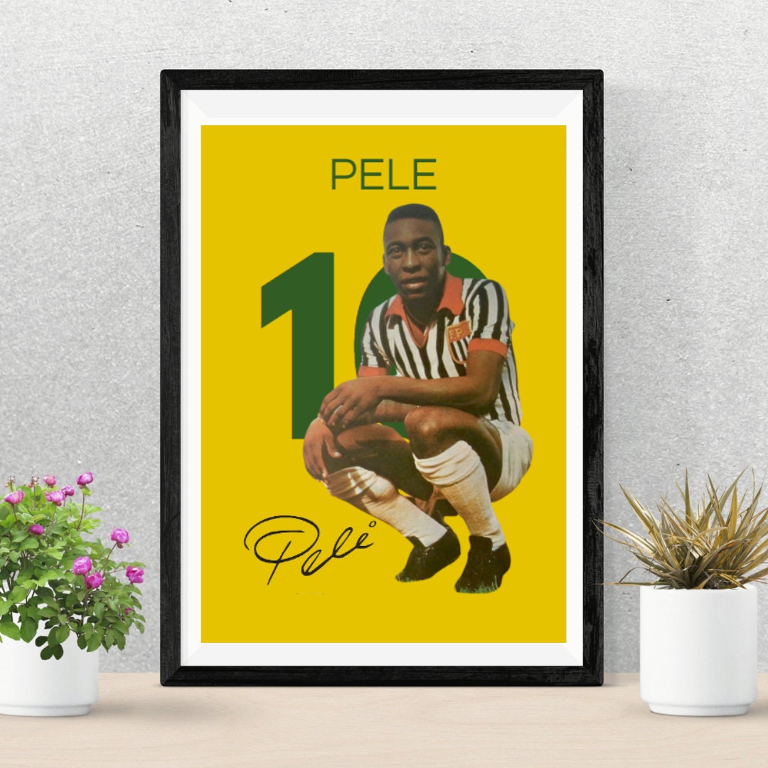 PELE SANTOS POSTER | Pele Vintage Poster | Soccer Deco | Football ...