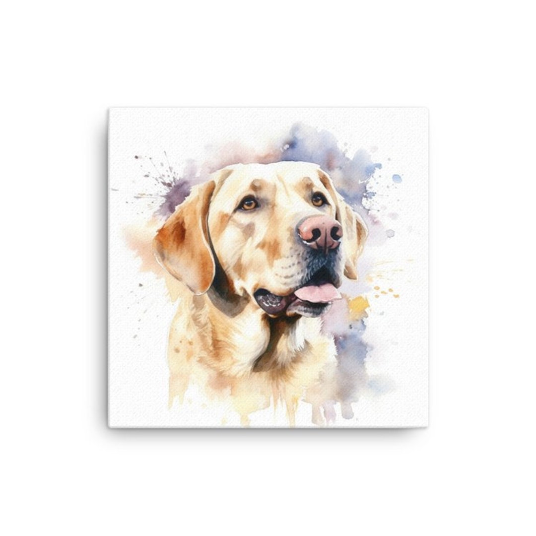 Yellow Labrador Print | Wall Art | Watercolour | Canvas Print | Pet ...